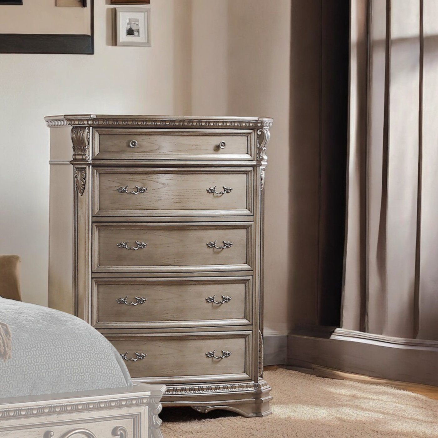 Rosdorf Park ACME Northville Chest In Antique Silver 26939 | Wayfair