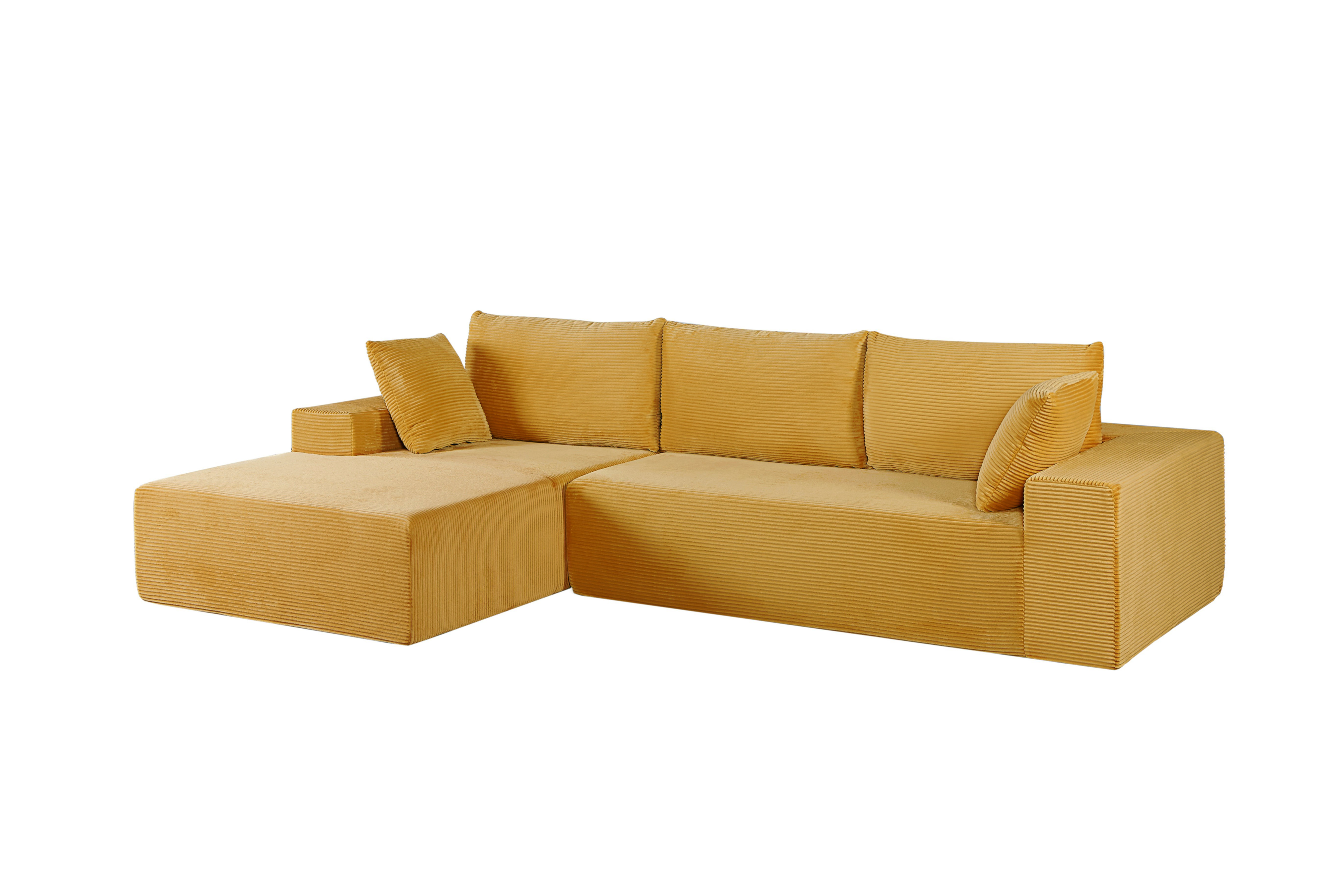 Latitude Run® Cozyform Convertible Sectional Sofa In Soft Corduroy ...