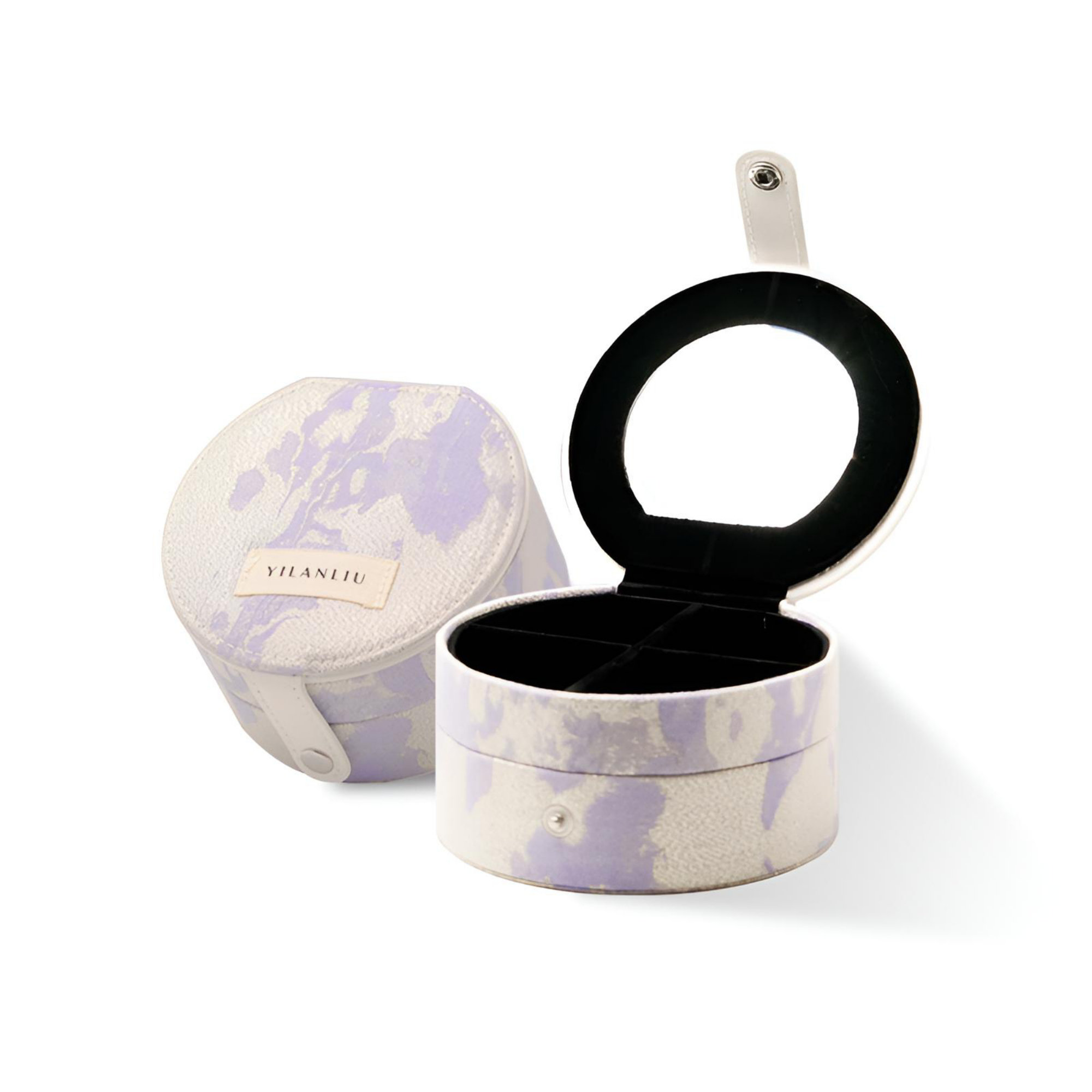 Dakota Fields Monet Purple Double Layered Circular Jewelry Box Portable ...