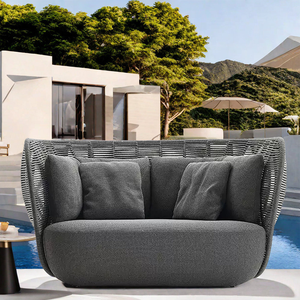 Elegance Furnishings Braided rope waterproof patio sofa - Wayfair Canada