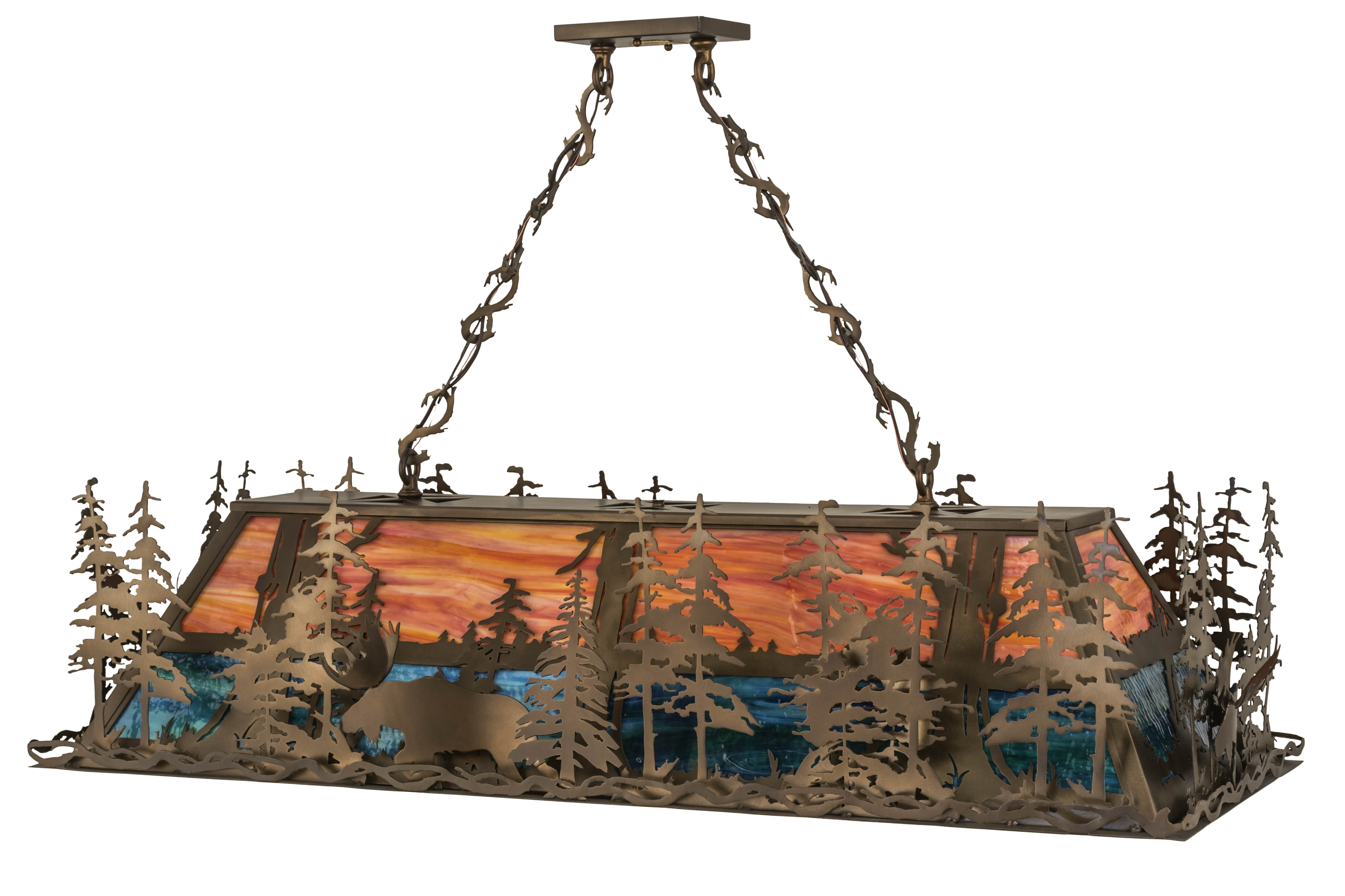 Meyda Lighting Moose Through The Trees 6-Light Pool Table Lights ...