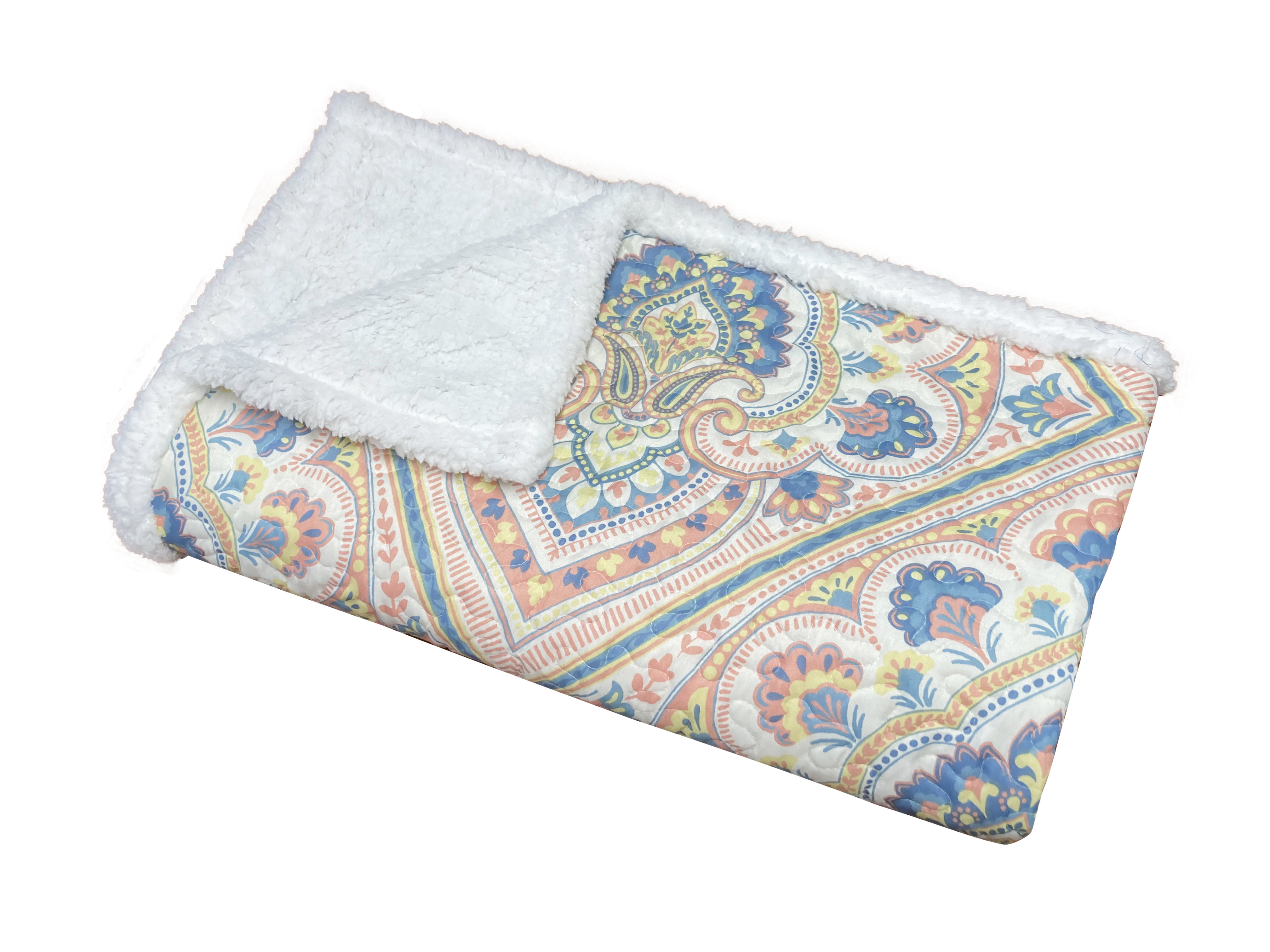 Bungalow Rose Merriam Apricot Sherpa Throw | Wayfair
