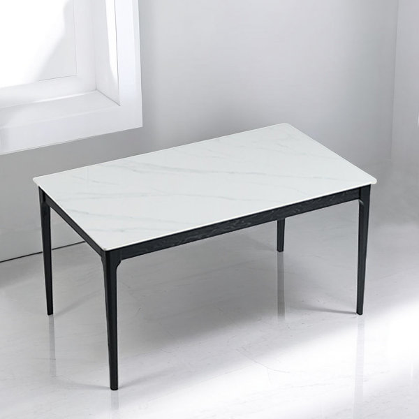 Corrigan Studio® Modern simple rock plate solid wood foot table family ...