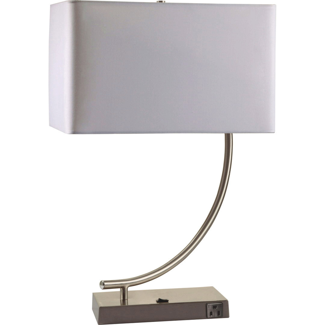 Latitude Run® 22.5" Tall Metal Table Lamp With Finish And Curved Design ...