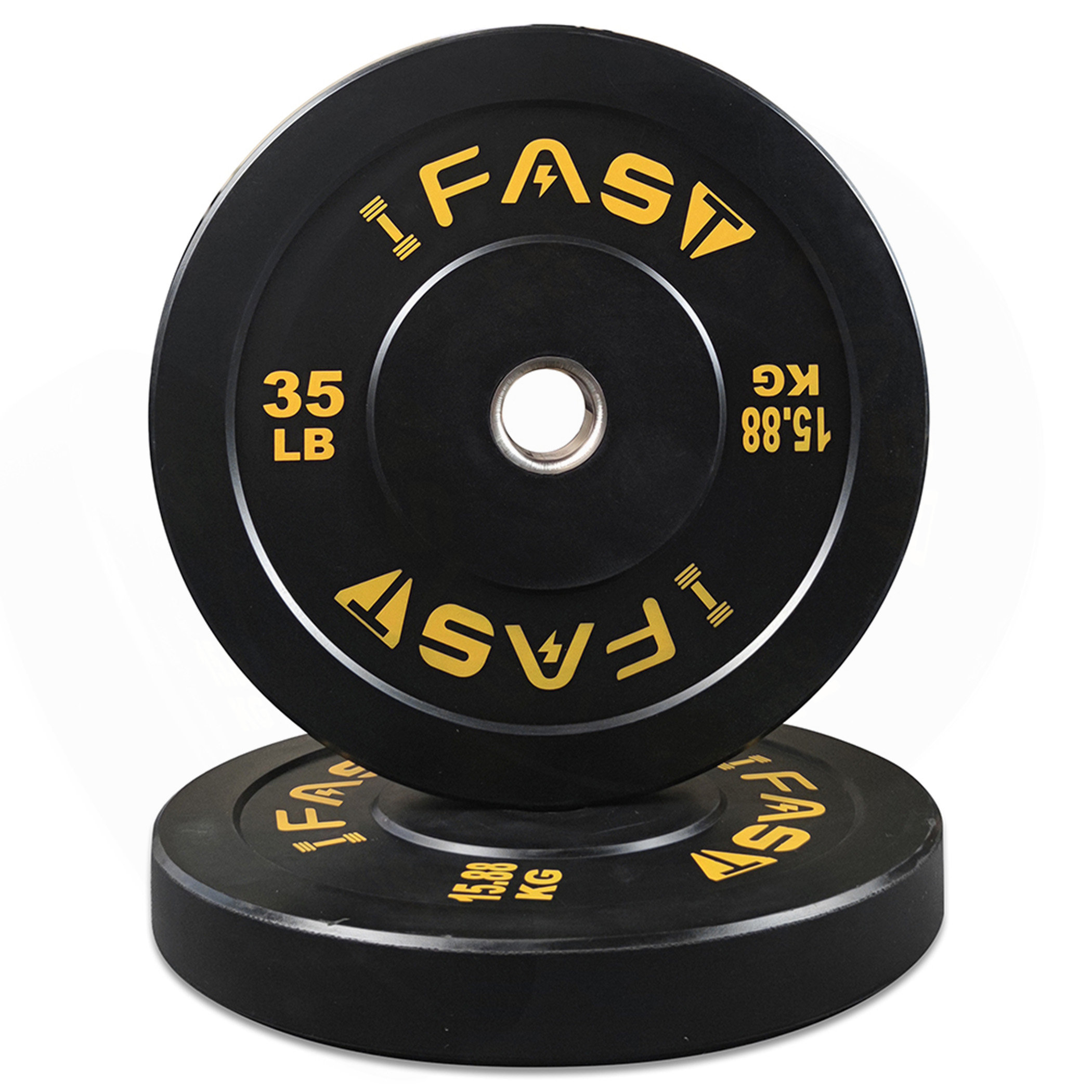 Jiafan Olympic Bumper Weight Plates, Rubber Plate With 2-Inch Steel ...