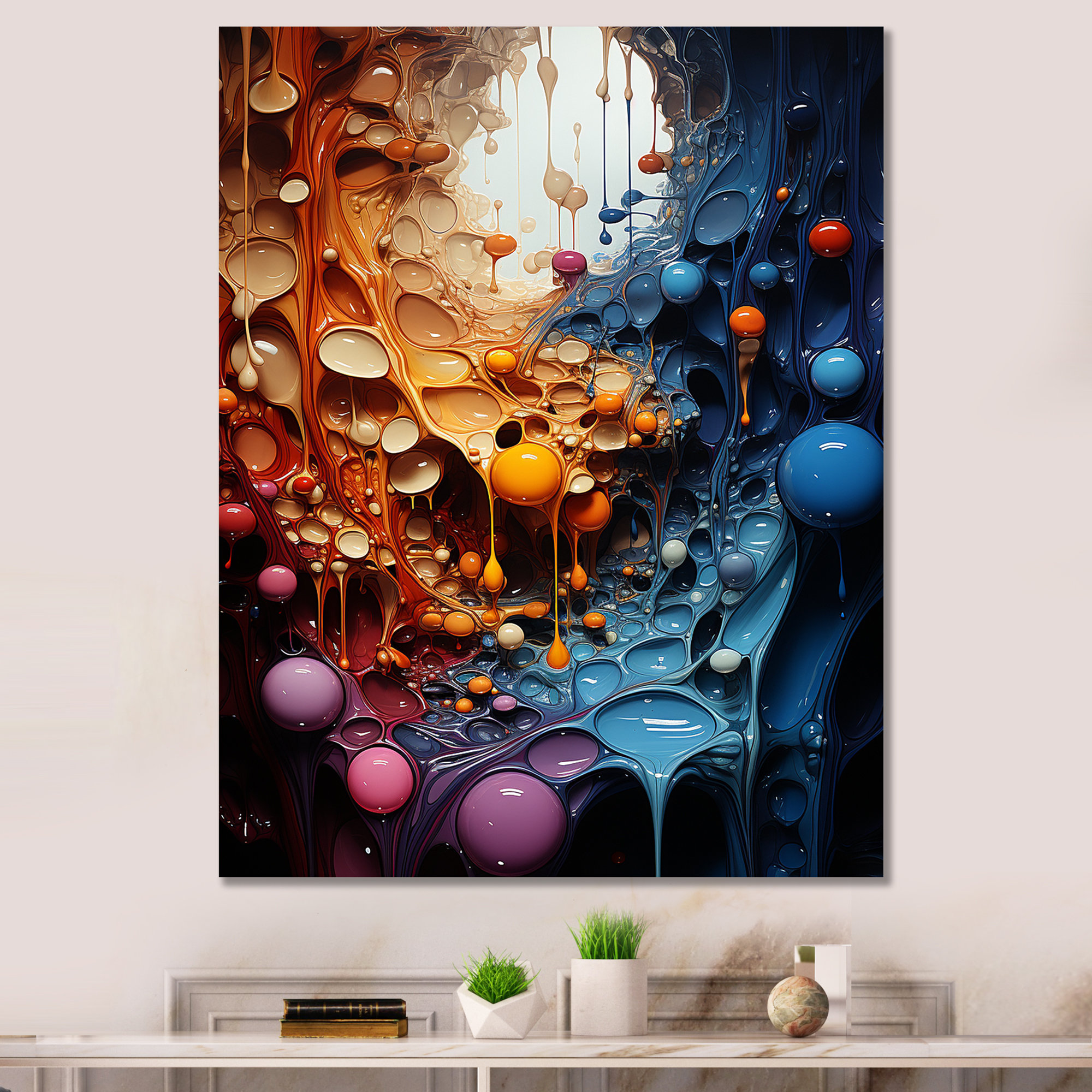 Wrought Studio™ Surreal Multicolor Drip Paint I - Abstract Collages ...