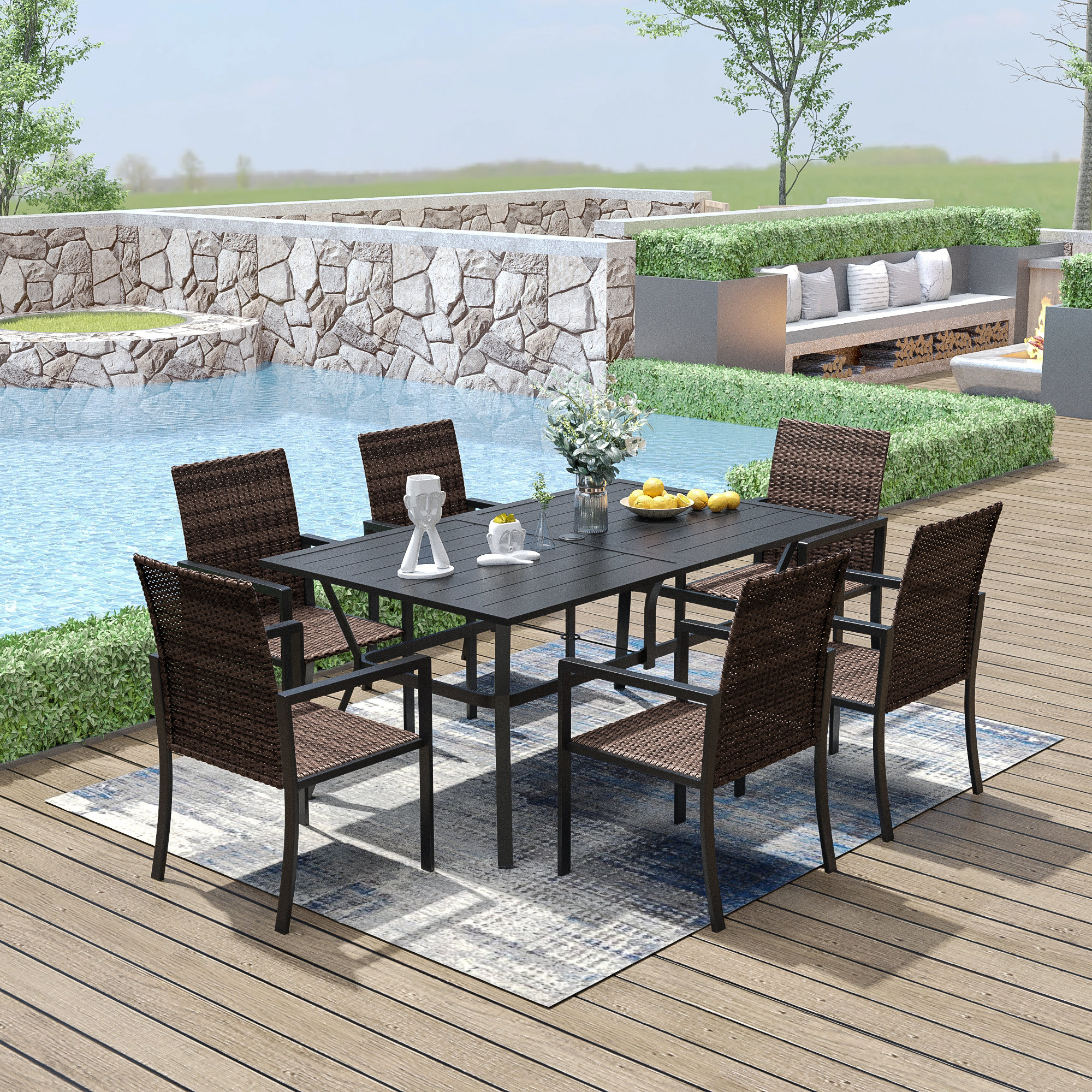 Three Posts™ Hamman Rectangular 6 - Person 59.2" Long Dining Set ...