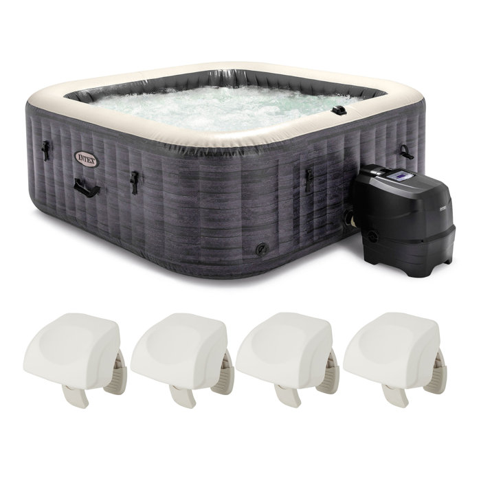 Intex 120 Volt 6 - Person 140 - Jet Square Inflatable Hot Tub in Gray ...