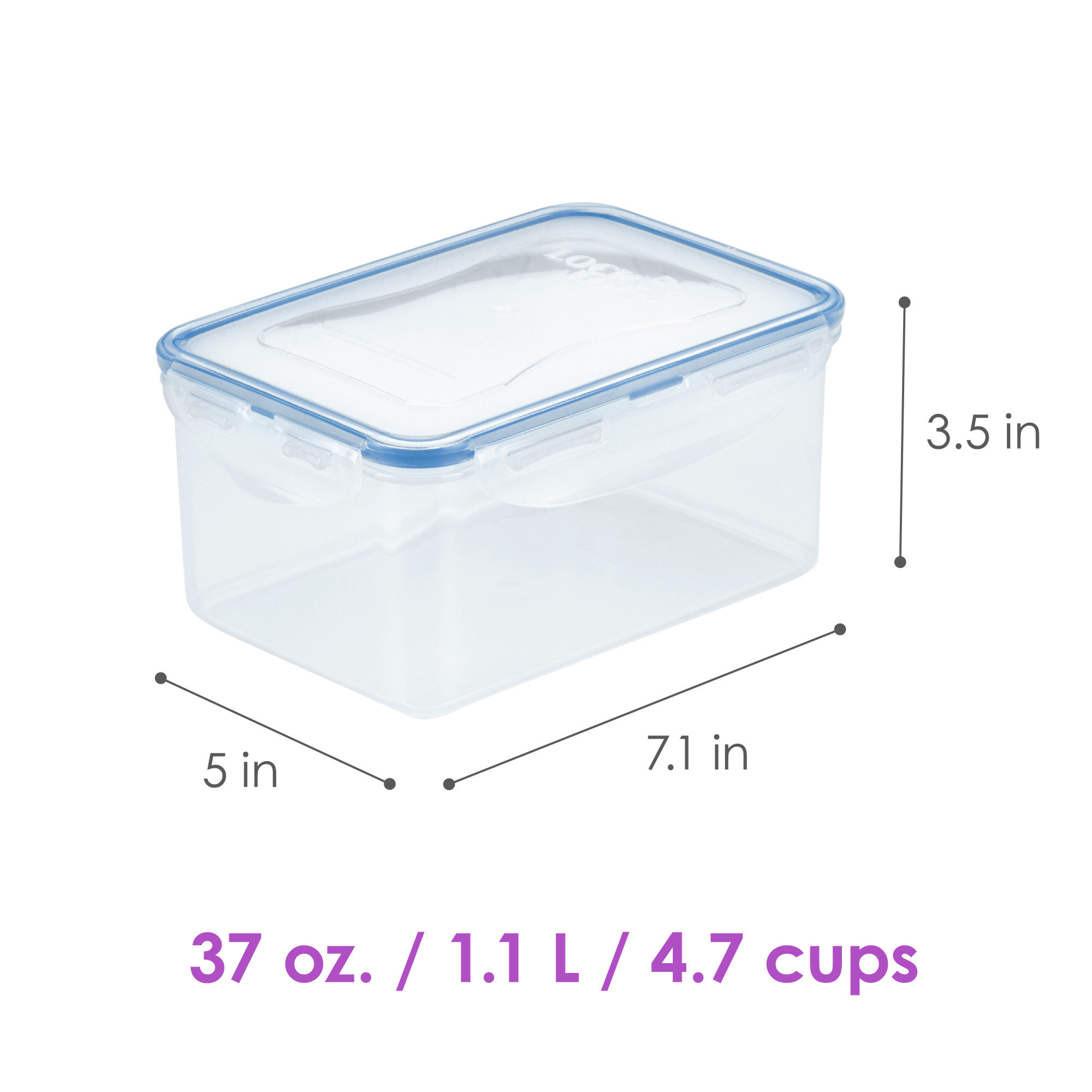 LocknLock Easy Essentials Rectangular 3 Container Food Storage Set ...