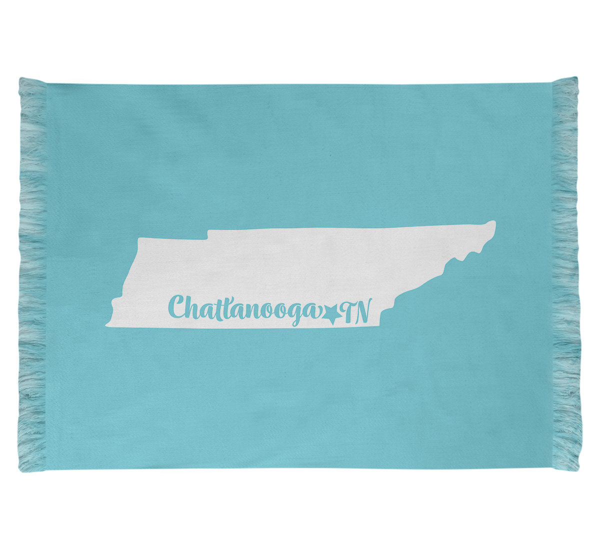East Urban Home Chattanooga Tennessee Blue Area Rug | Wayfair