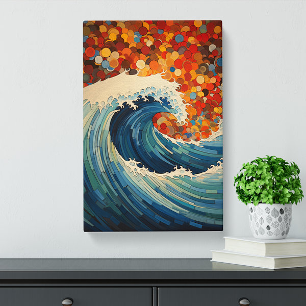 House of Hampton Wave Japanese Cubism Art | Wayfair.co.uk