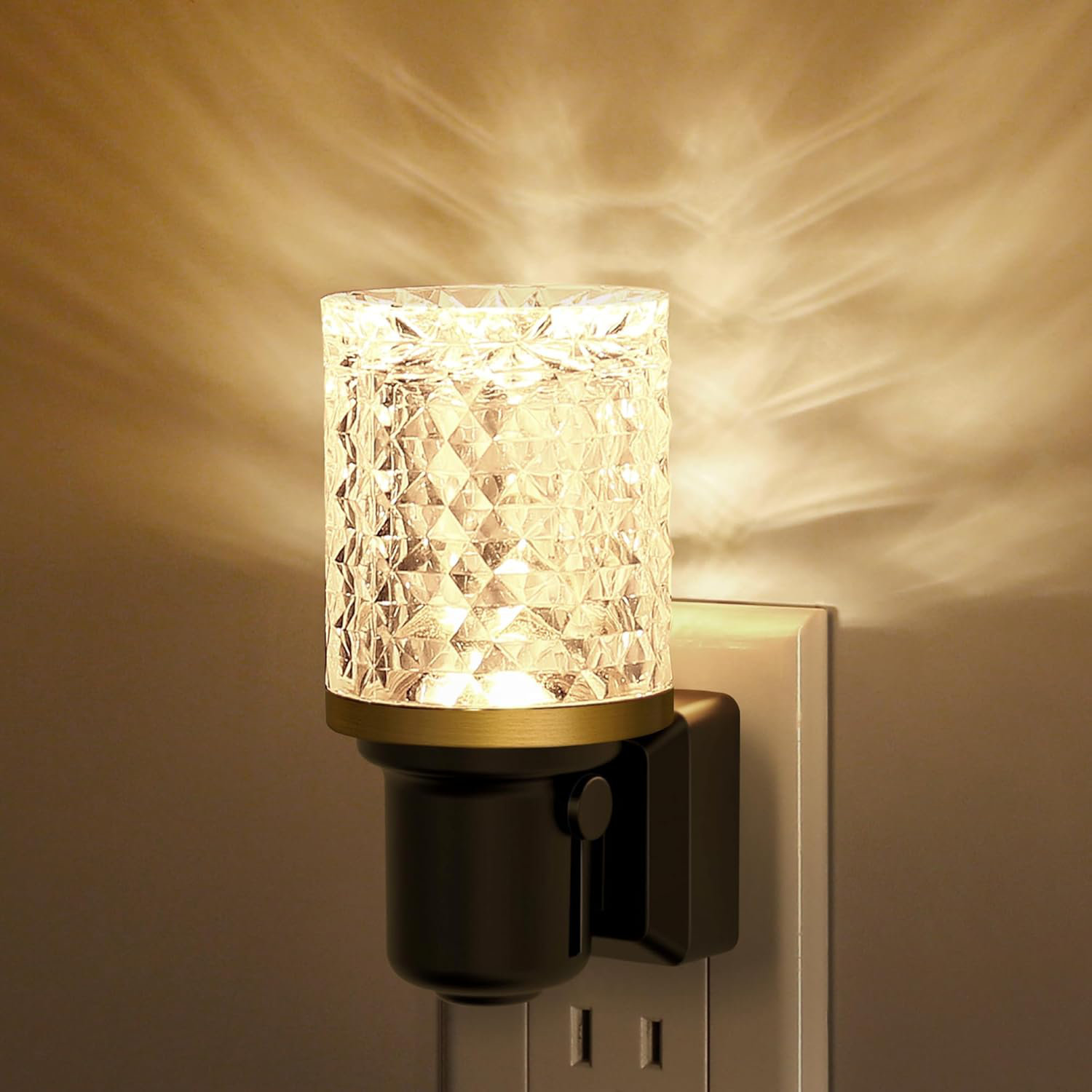 woxeon Gold Ring Diamond Crystal Column Night Light With 3000K Warm ...
