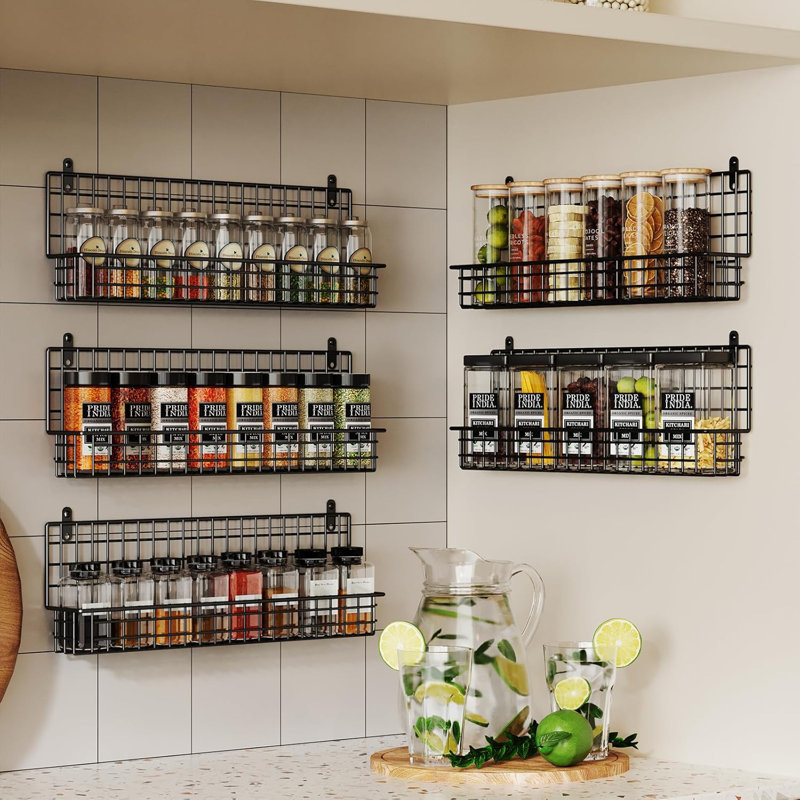 Prep & Savour Spice Rack Organizer Wall Mounted 5-Tier Stackable ...