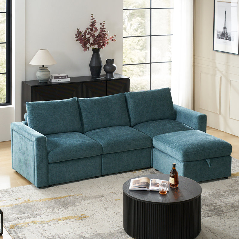 Ebern Designs Doulyn 4 Piece Storage Modular Sectional Sofa With Multi ...