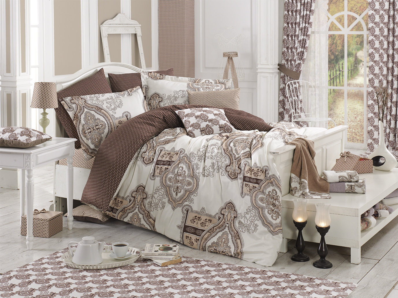 Asir Group INC Boise Brown/White 100% Cotton 2 Piece Duvet Cover Set | Wayfair