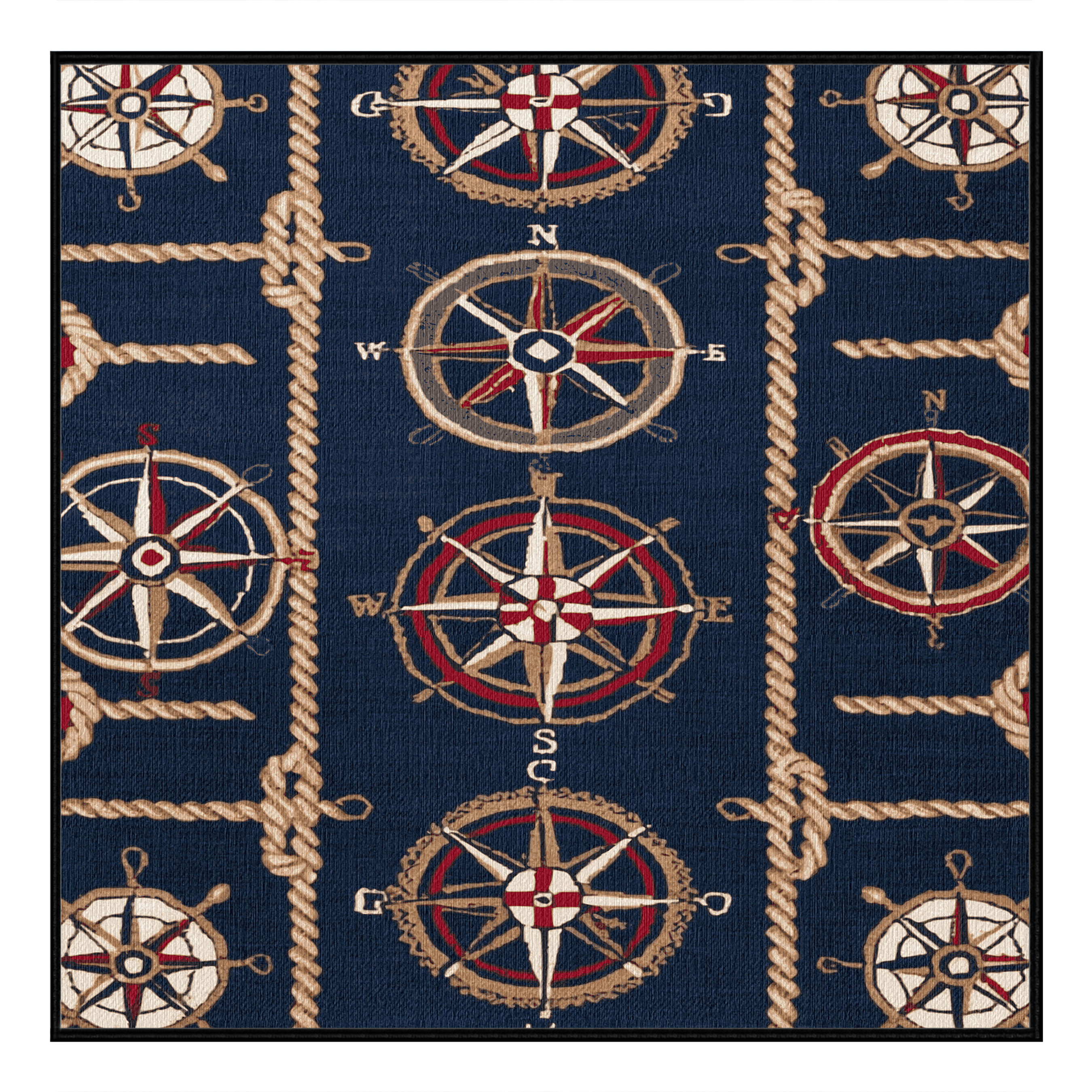 Longshore Tides Washable Naval Design Plus Coastal Area Rug | Wayfair