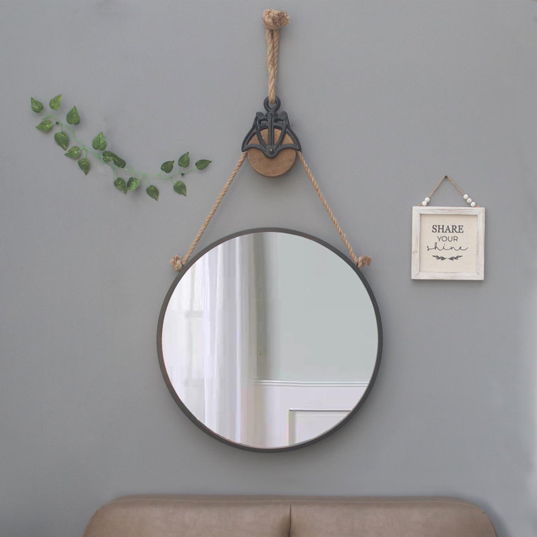 Breakwater Bay Eka Metal with Rope Hanger Bathroom / Vanity Mirror ...