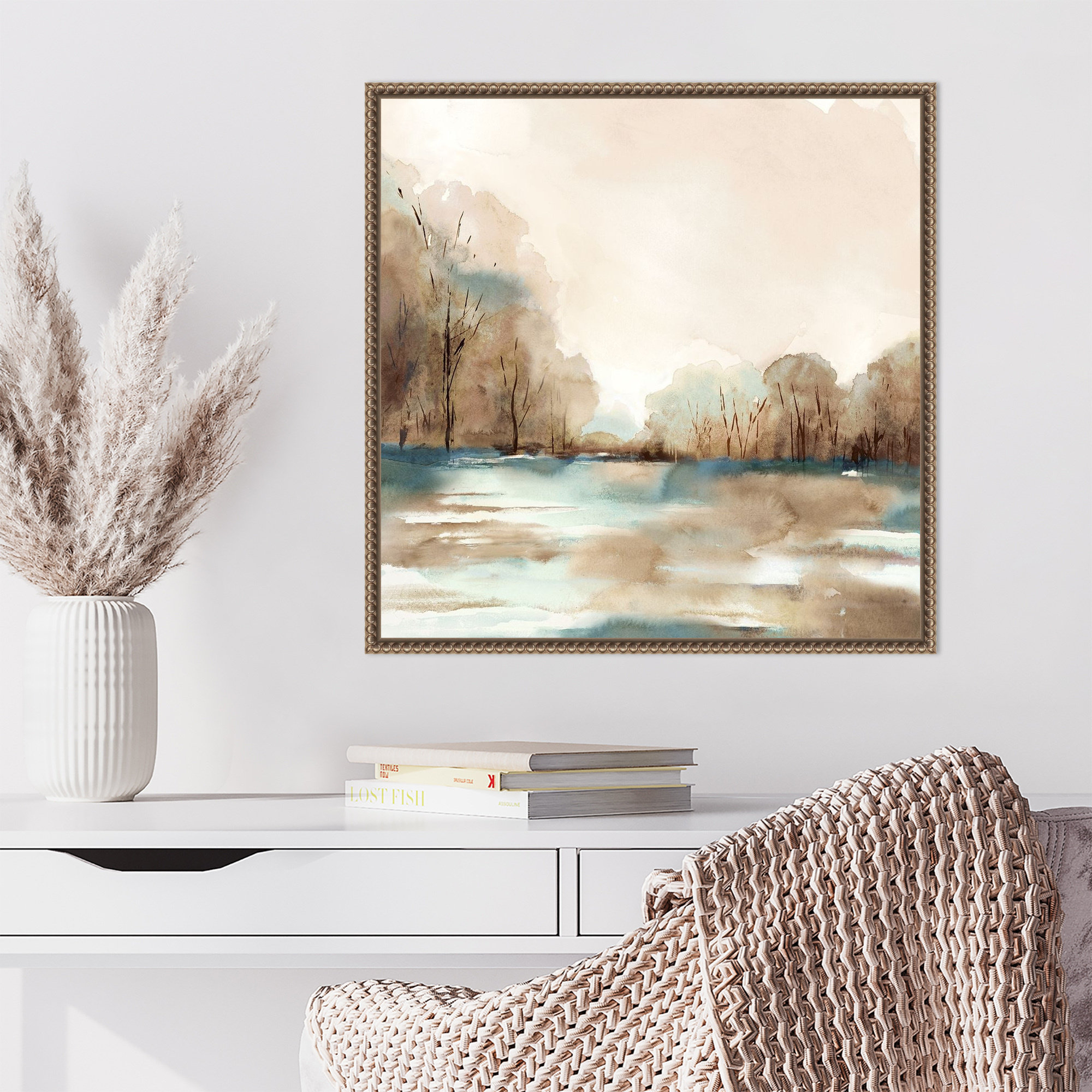 Lark Manor™ Silent Still Water by Eva Watts Framed Canvas Wall Art ...
