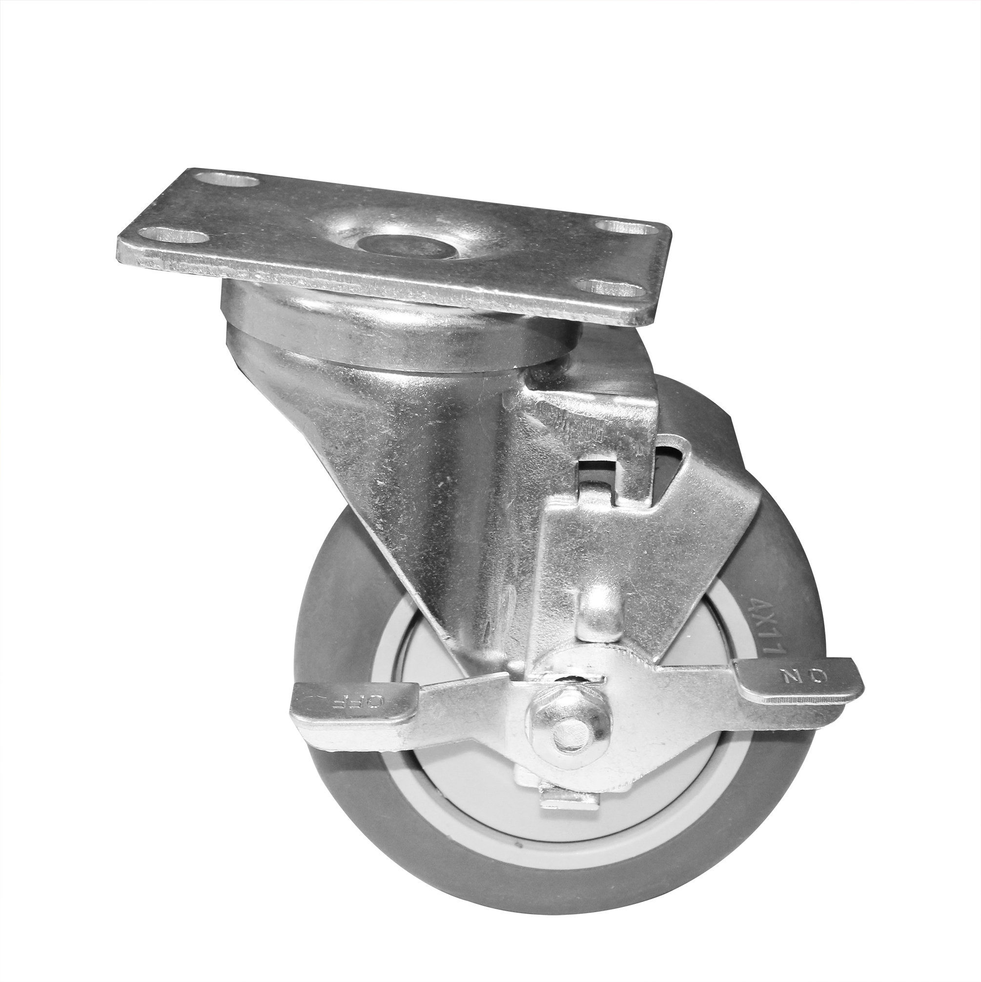 FixtureDisplays 3" Top Plate Swivel Thermo Rubber (TPR) Wheel Castor ...