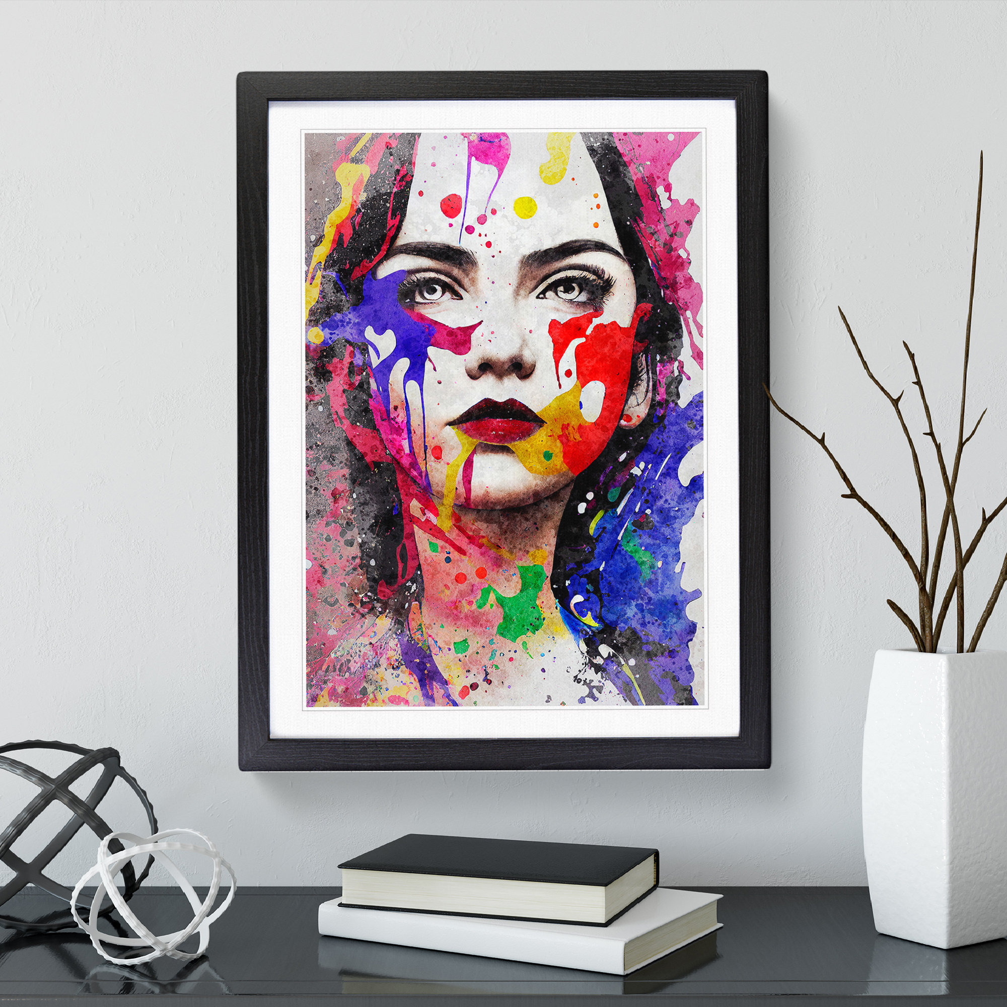 Latitude Run Paint Splashed Woman - Picture Frame Painting | Wayfair.co.uk