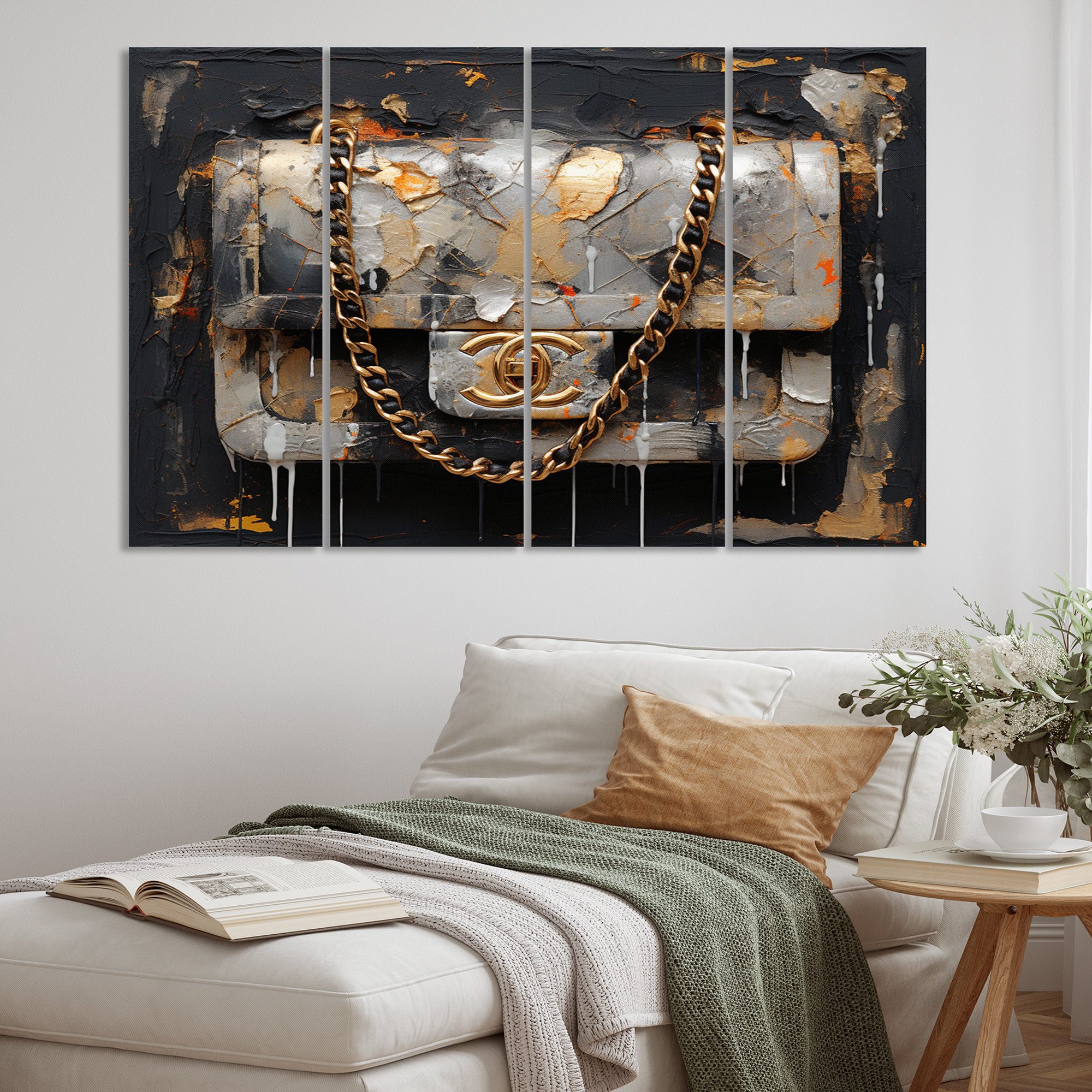 Design Art Minimalism Cc Bag Designer I - Fashion Metal Wall Decor Set ...