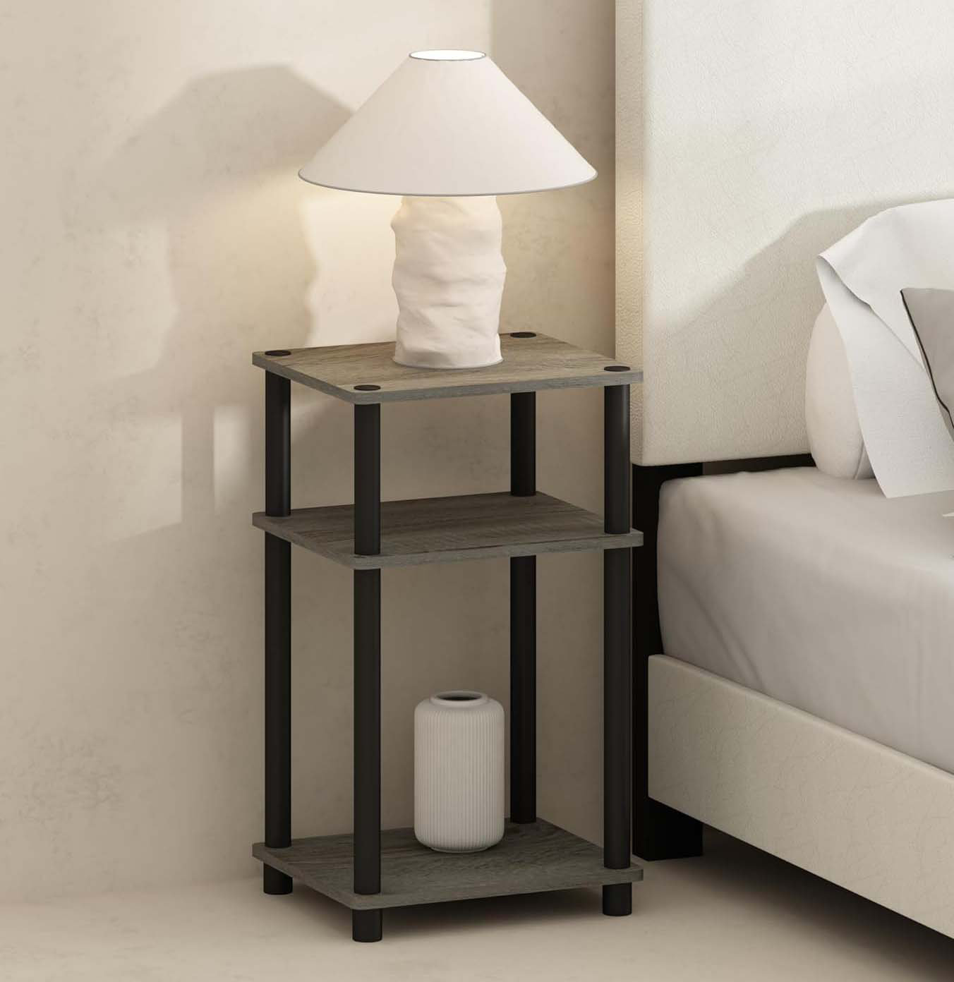 Ebern Designs Open Storage Nightstand,Plastic Poles - Wayfair Canada