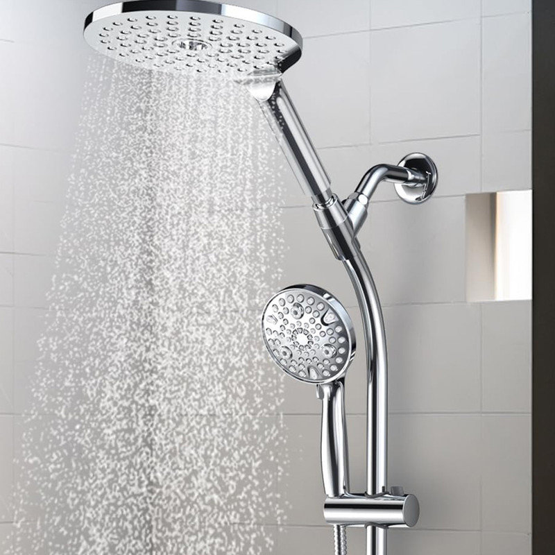 LIKOBI 7.5" Rotatable Dual Shower Head with Handheld Combo, Kids ...