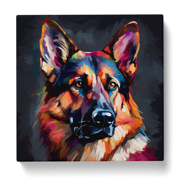 Marlow Home Co. German Shepherd Abstract Art No.1 - Print | Wayfair.co.uk