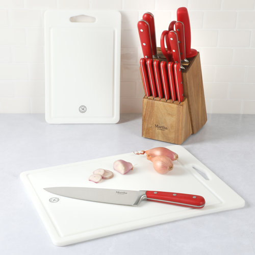 Martha Stewart Polypropylene Cutting Board 2pc Set (16" x 12" and 12" x ...