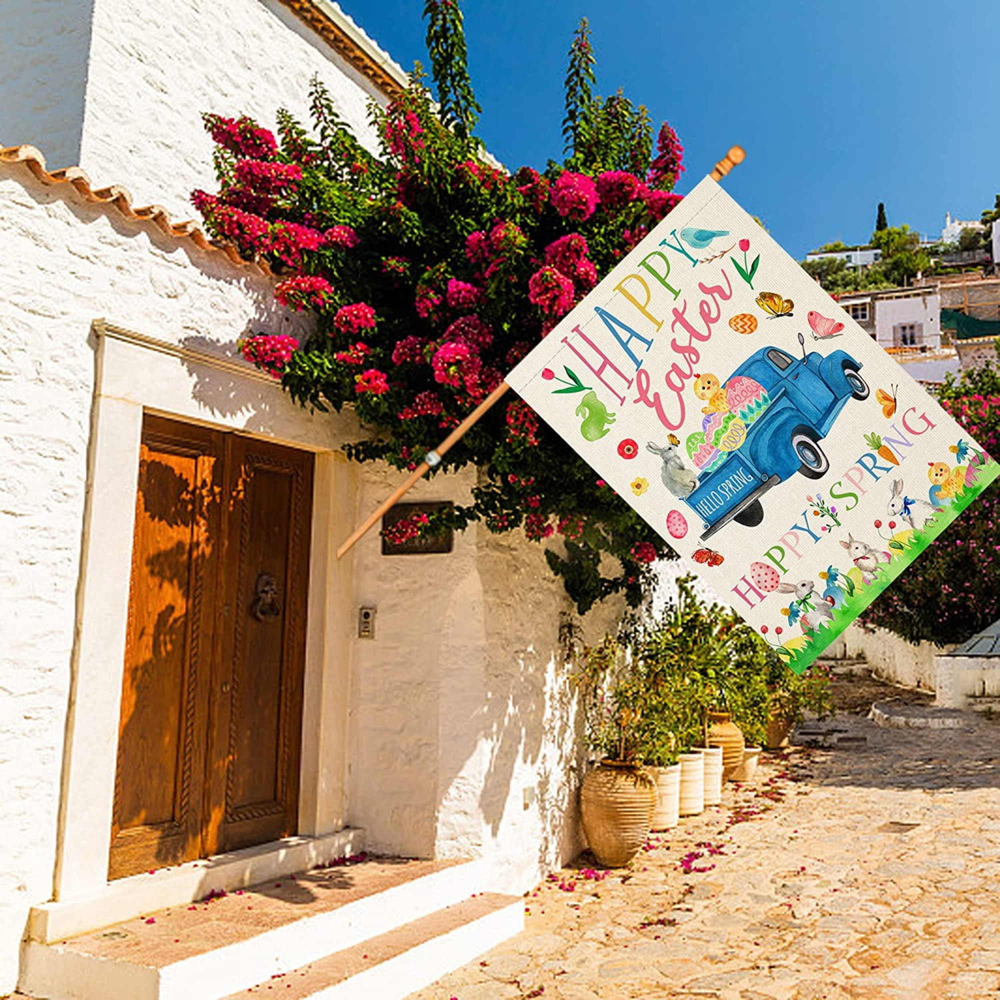 The Holiday Aisle® Easter Flags For Outdoors 28 X 40 Double Sided,hello ...