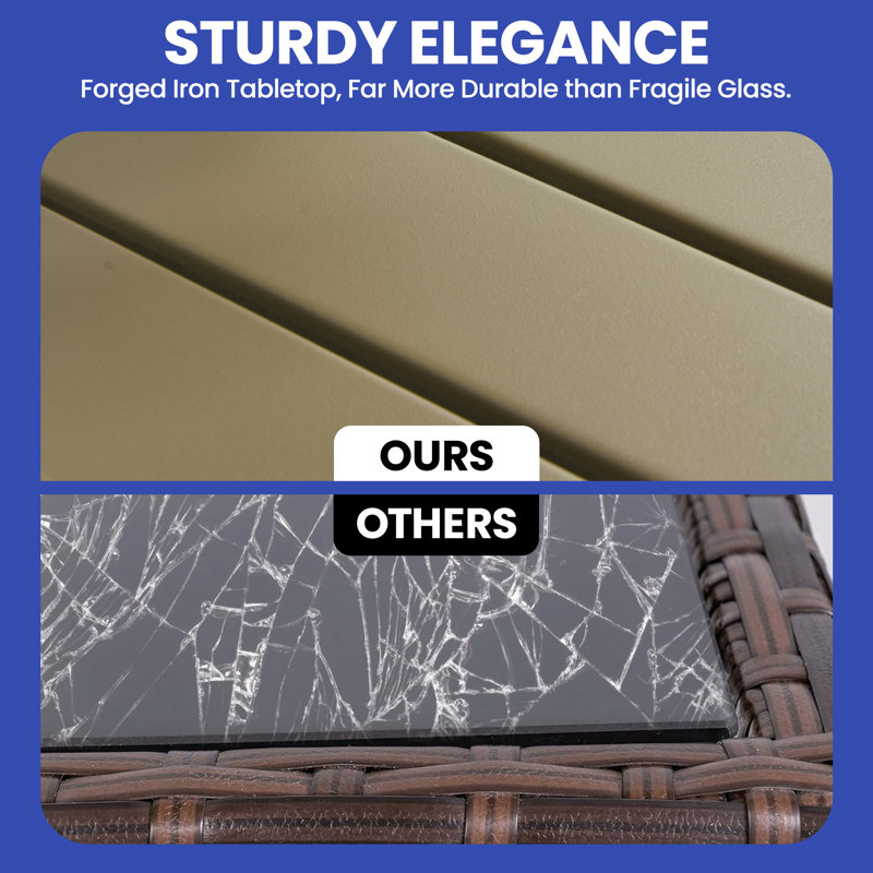 Bay Isle Home™ 5 Pcs of Rattan Bar Set with High Top Dining Table, 4 ...