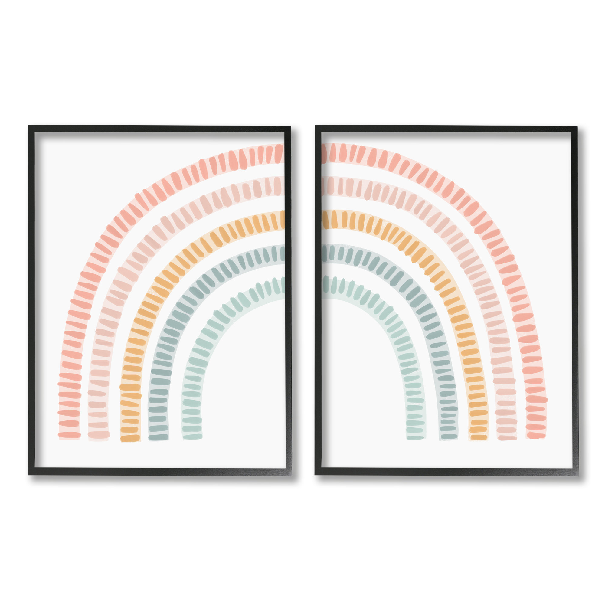 Stupell Industries A2-666-Framed Patterned Rainbow Arches Framed On ...