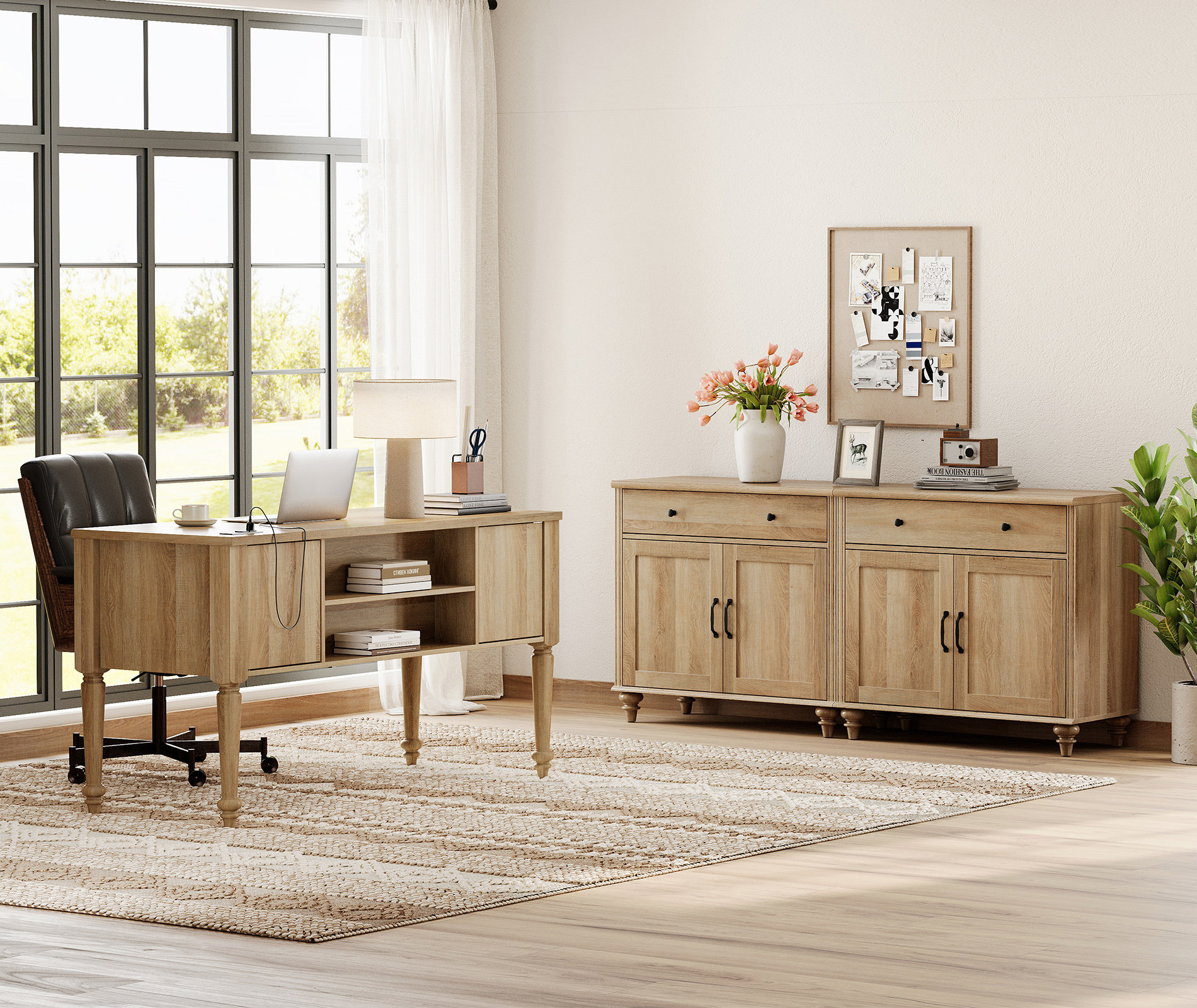 Alcott Hill® 2 - Piece Office Set, 56" Executive Desk & Set Of 2 ...