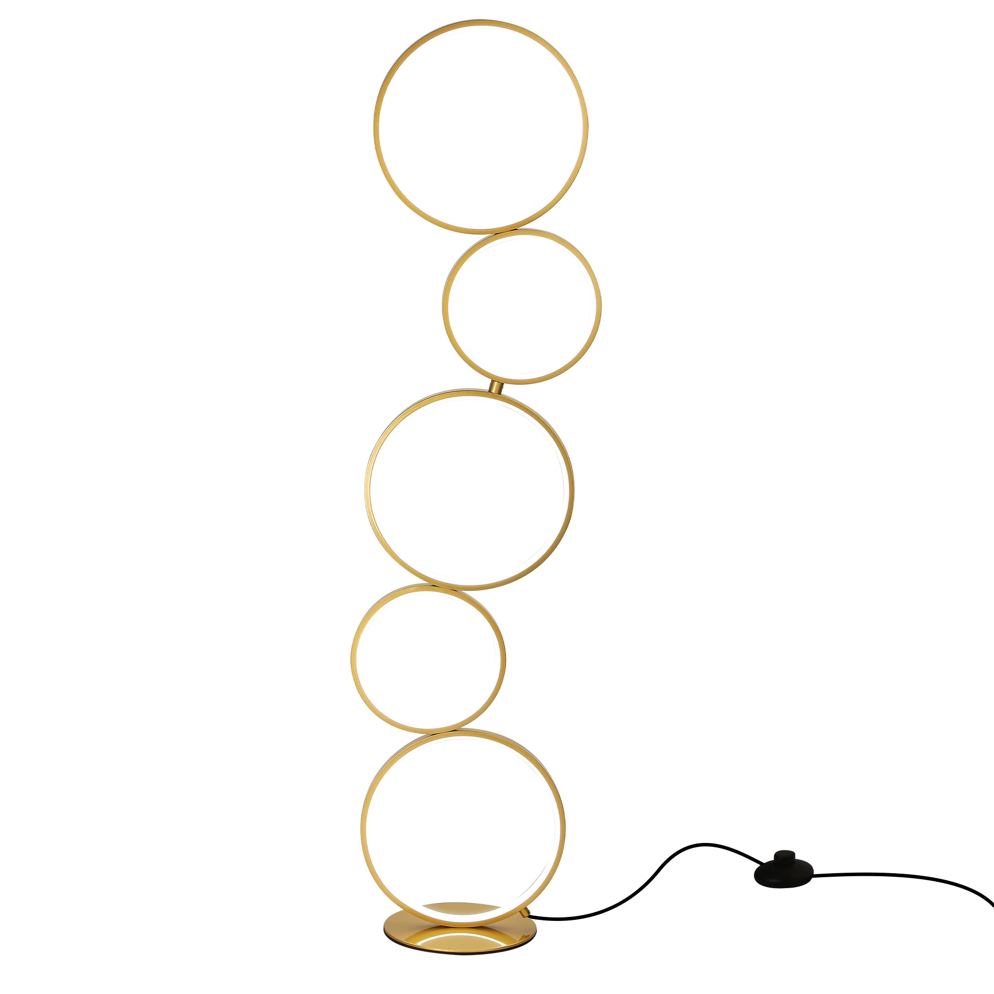 Wrought Studio™ Led Modern Gold Dimmable Floor Lamp, 3 Way Bright ...
