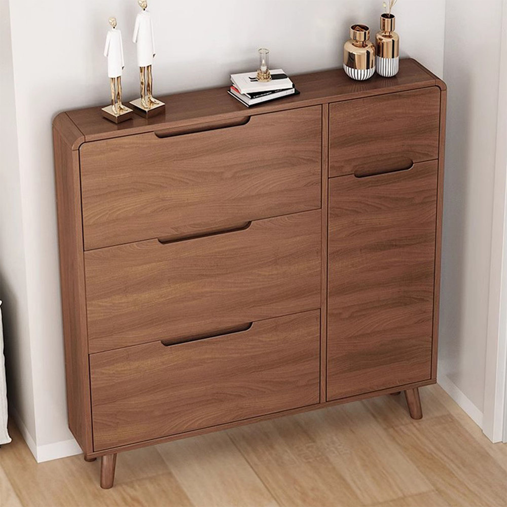 Corrigan Studio Nut-Brown Solid + Manufactured Wood Shoe Storage ...