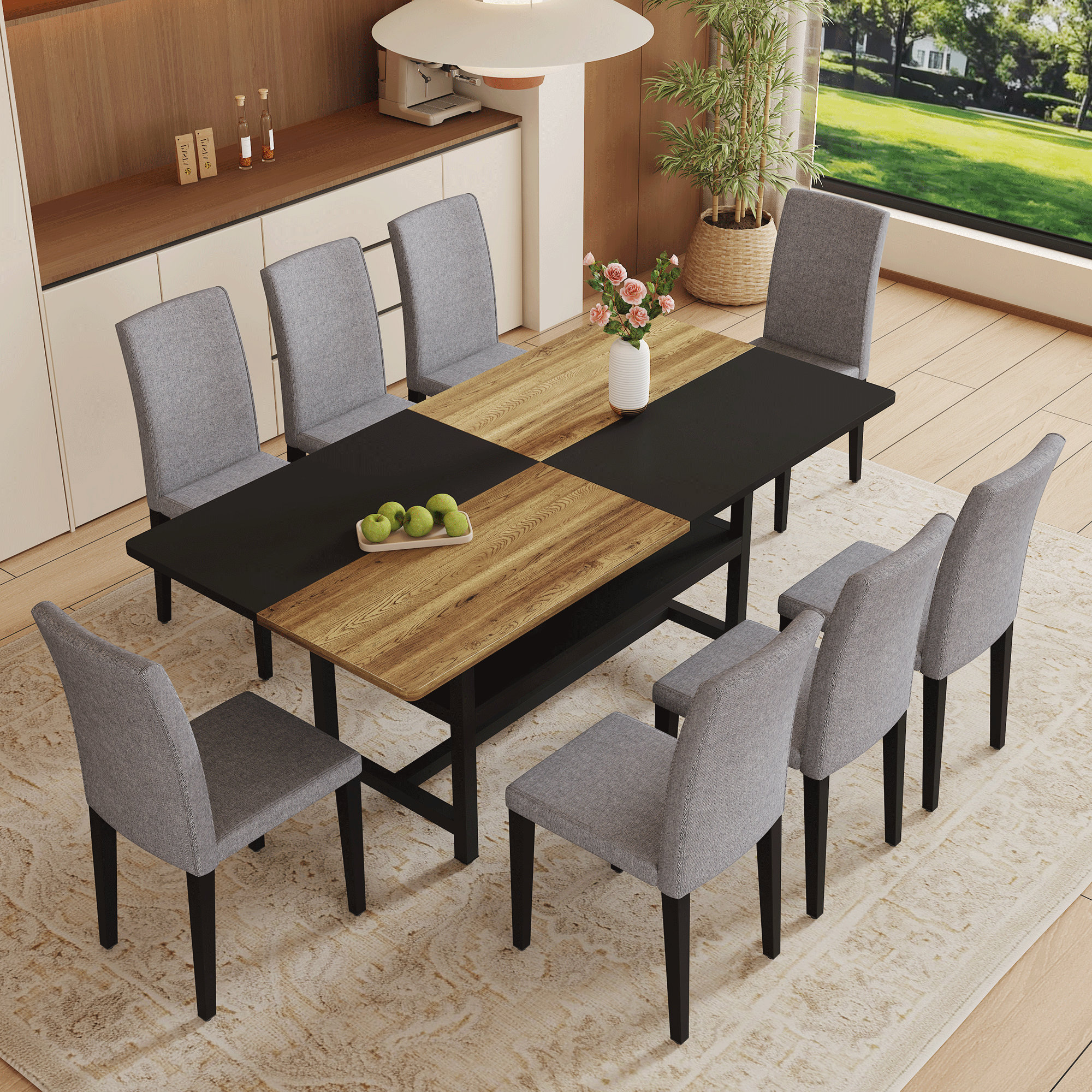 17 Stories Spacious & Durable Dining Set Mdf & Metal Modern Family ...