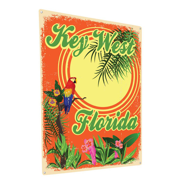 Trinx Tropical Key West Florida On Metal Print | Wayfair