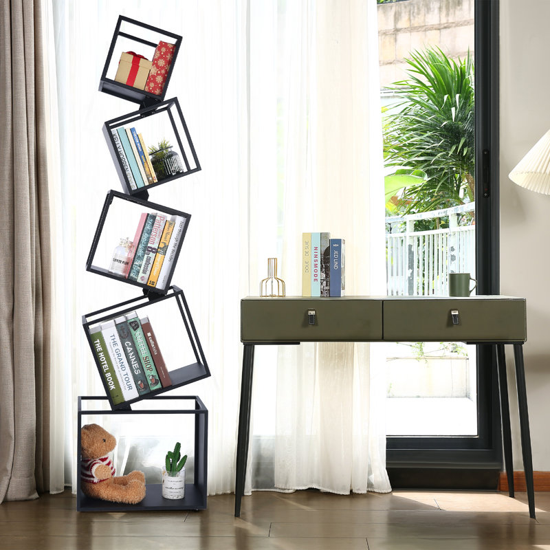 Ebern Designs Makalla Geometric Bookcase | Wayfair