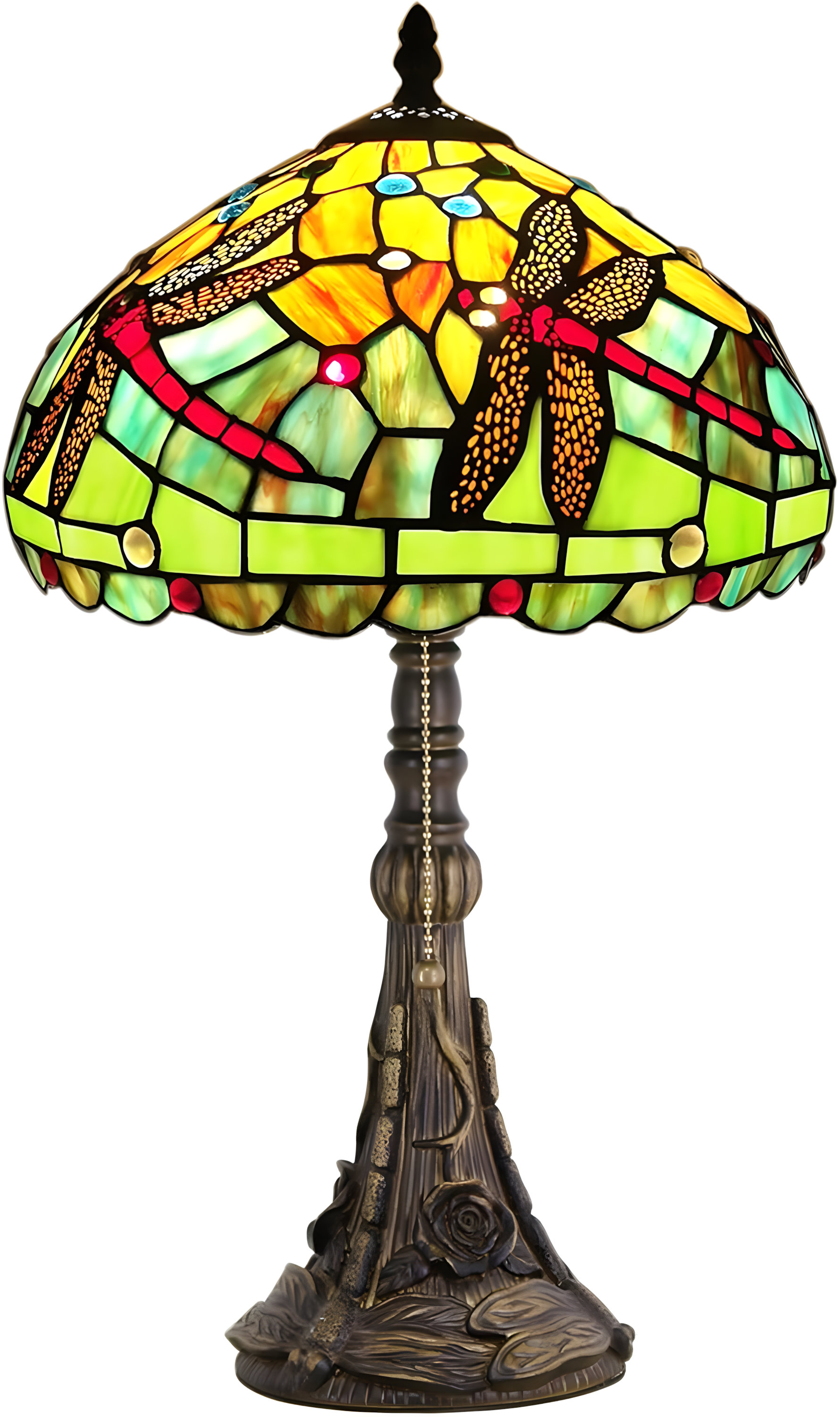 Fleur De Lis Living Handcrafted Tiffany Stained Glass Table Lamp With ...