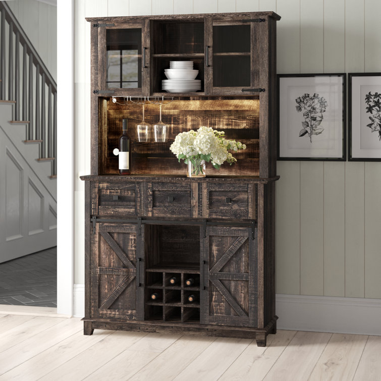 Laurel Foundry Modern Farmhouse Marlborough Bar Cabinet with LED lights ...