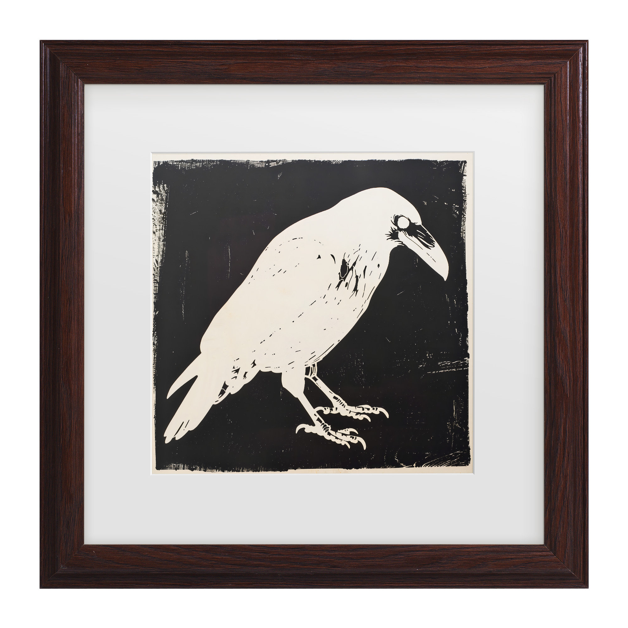 Ebern Designs Bolog Andreas Magnusson Black Crow Inverted Matted Framed ...