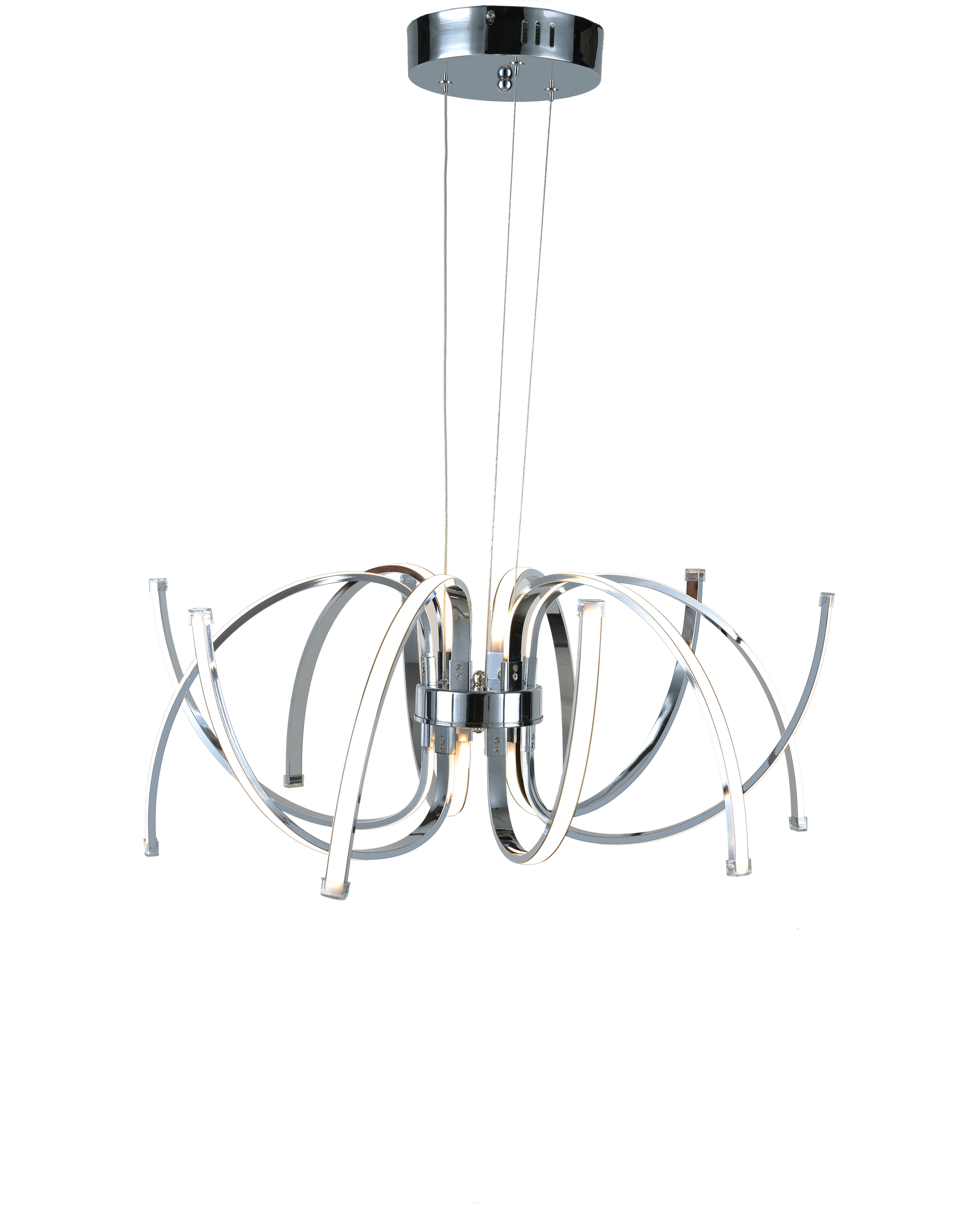 Mercer41 Kingsview Chrome LED Chandelier With White Diffusers & Reviews ...