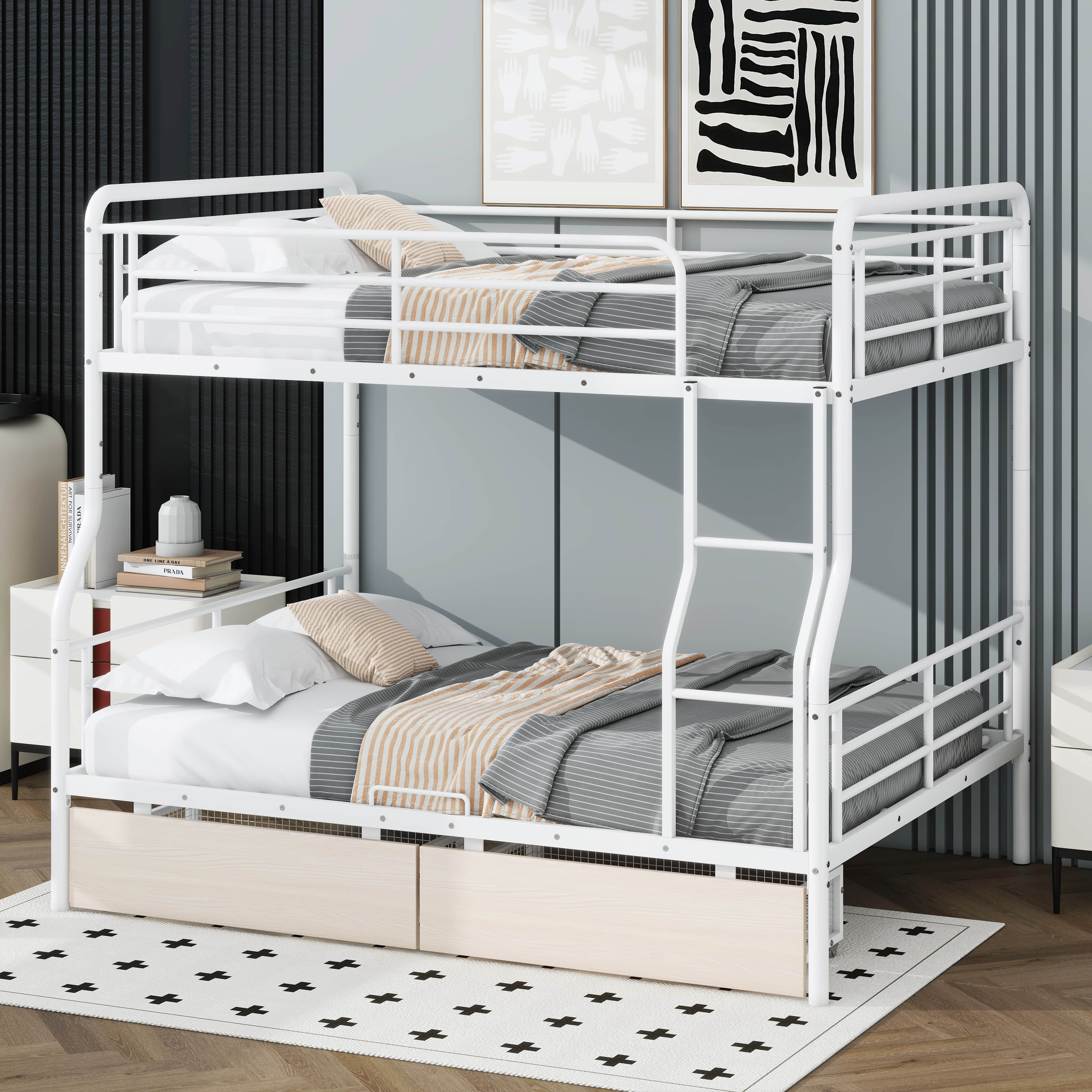 Mason & Marbles Lit double superposé double très grand avec 2 tiroirs - Wayfair Canada