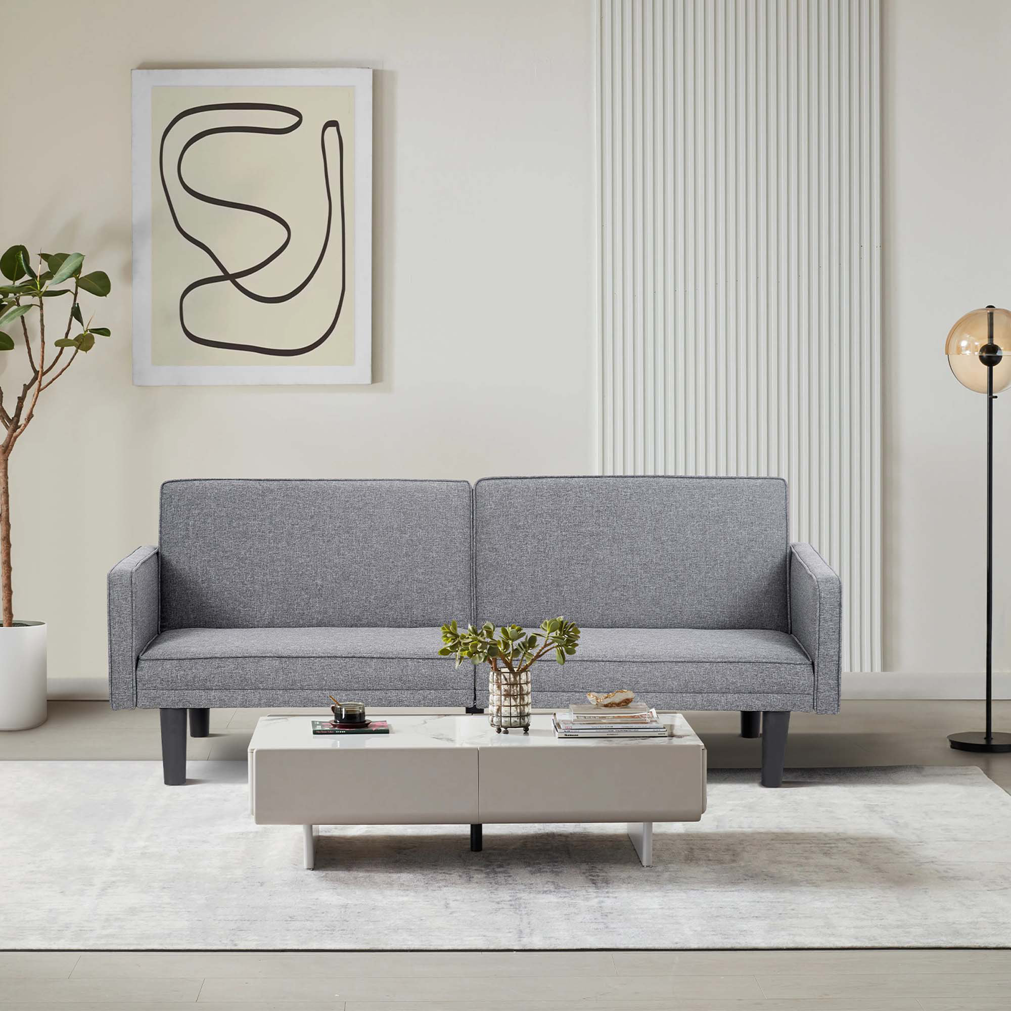 Ebern Designs Futon Sofa Bed Convertible Sleeper Couch | Wayfair