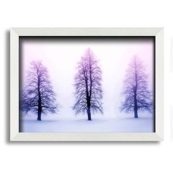Latitude Run Purple Winter Trees - Single Picture Frame Art Prints ...