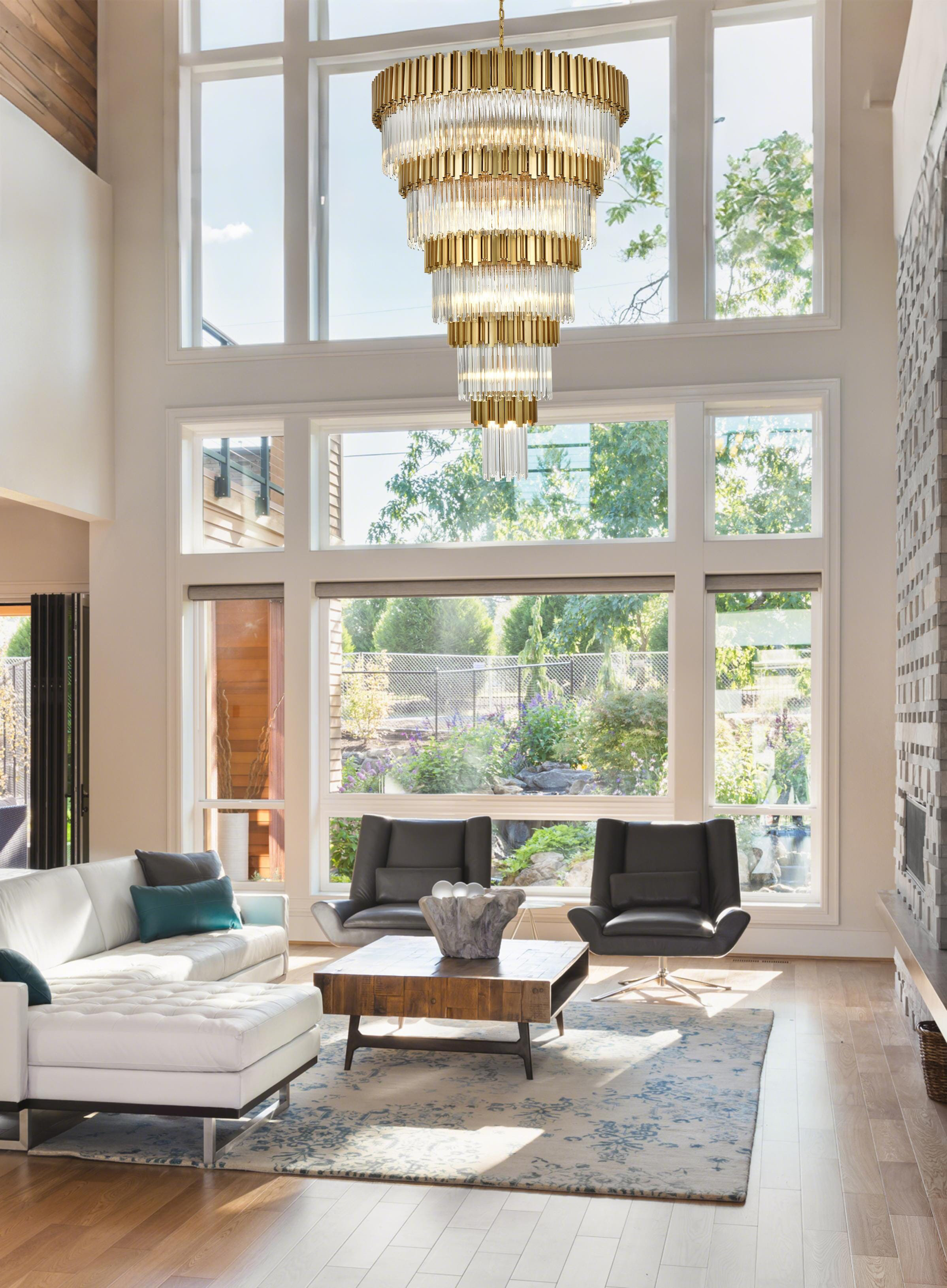 Everly Quinn Lenora 48 inch Chandelier in Black | Wayfair