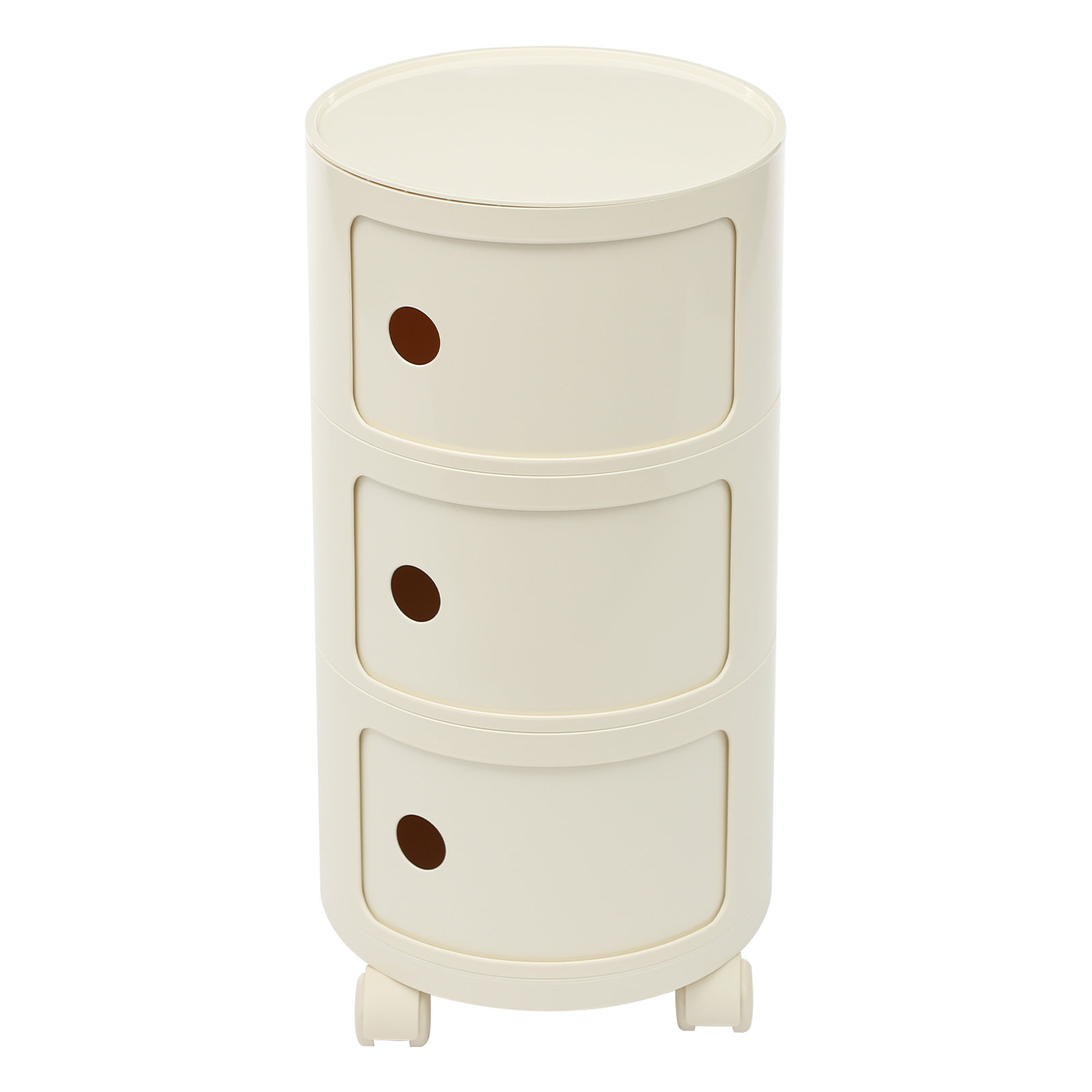 Latitude Run® 3-Tier Round Cabinet Drawer Storage Organizer With Wheel ...