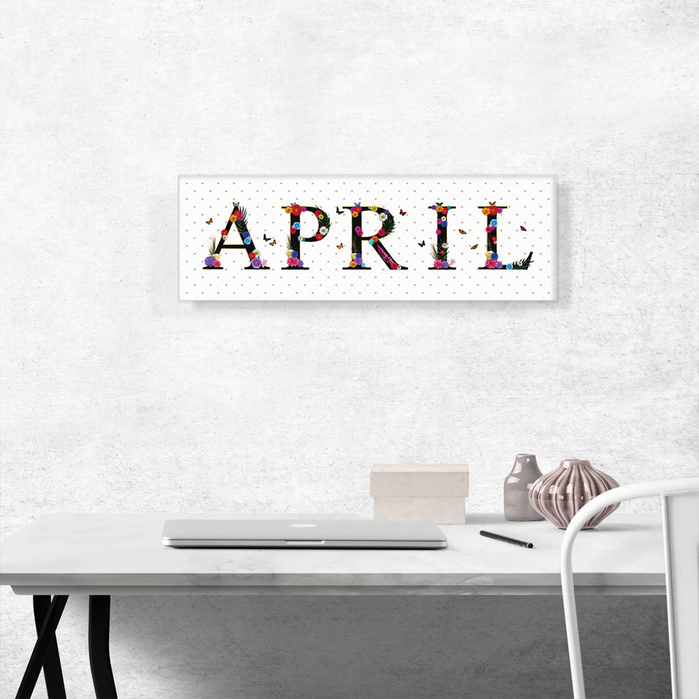 ARTCANVAS APRIL Girls Name - Wrapped Canvas Panoramic Textual Art Print ...