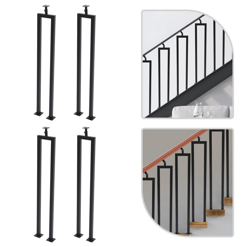 FRONG 4PCS Metal Stair Handrails | Wayfair
