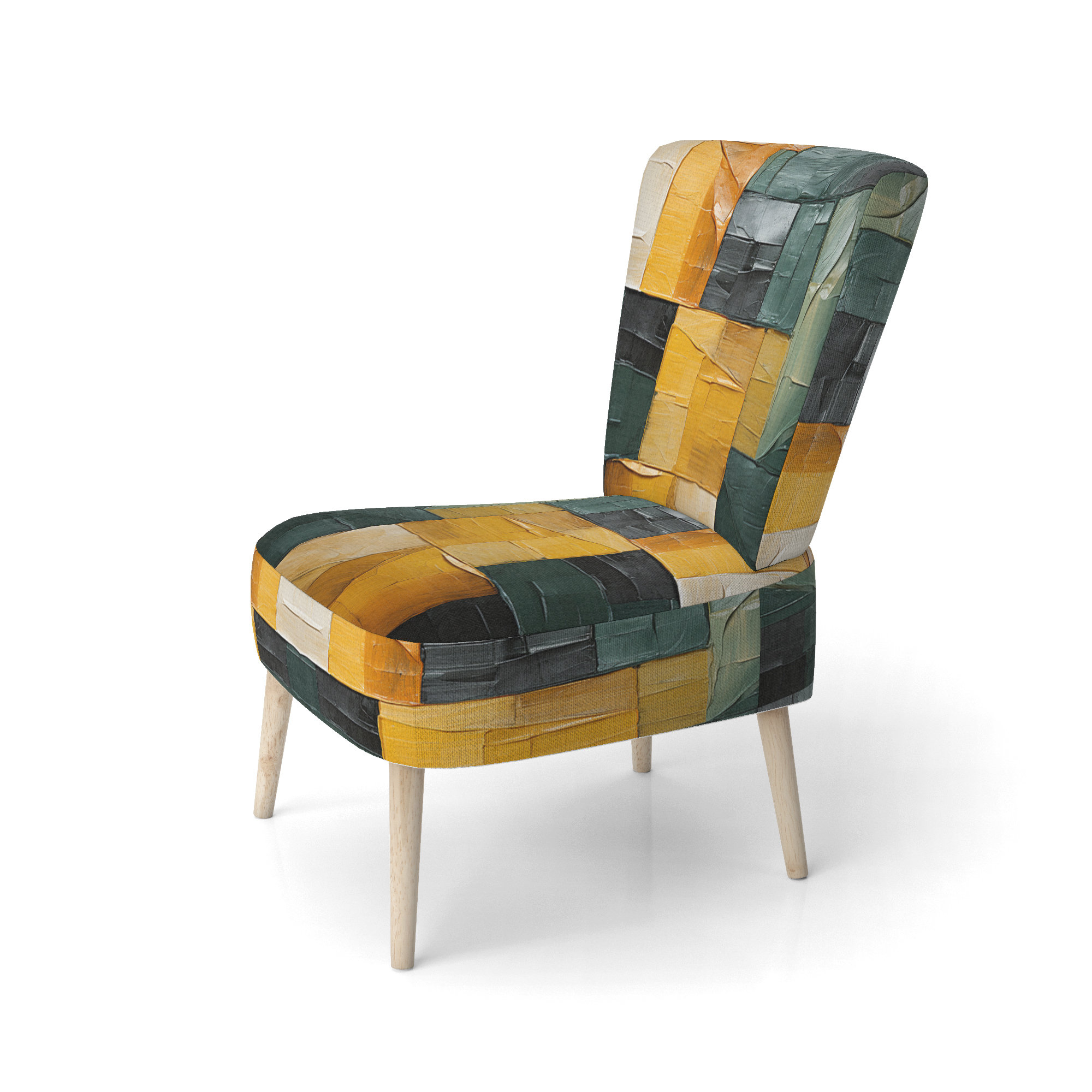 Ivy Bronx Kumrie Cubism Geometric Plains II - Upholstered Side Chair ...
